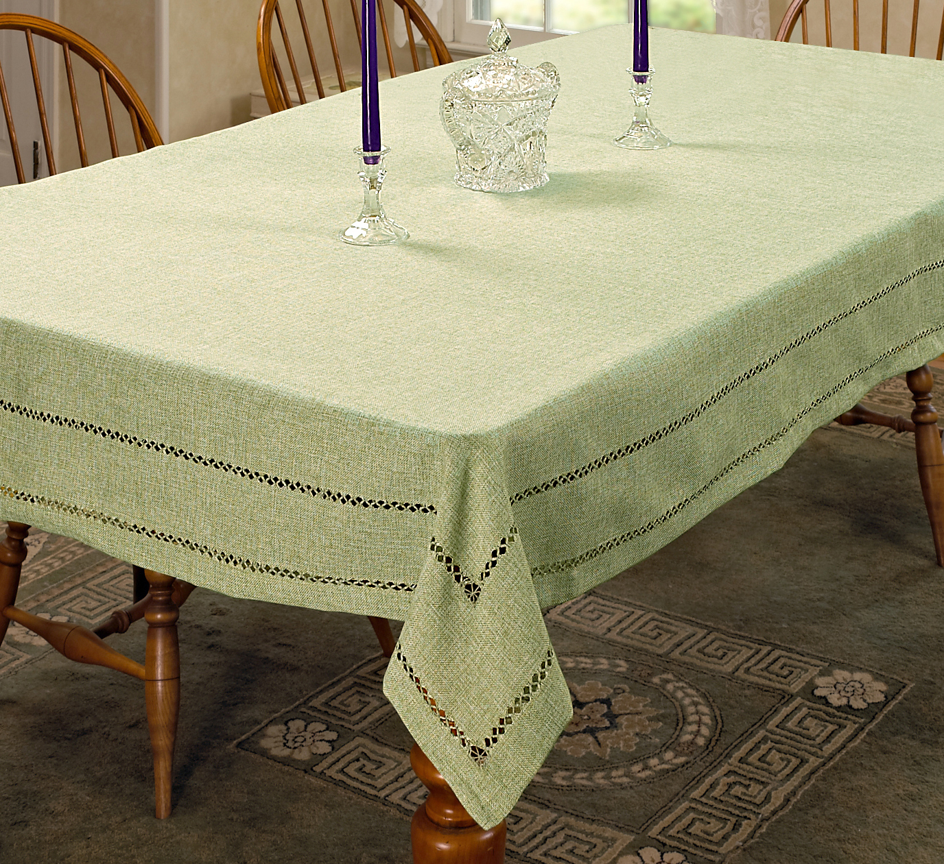 Hem Stitch Embroidered Vintage Design Tablecloths