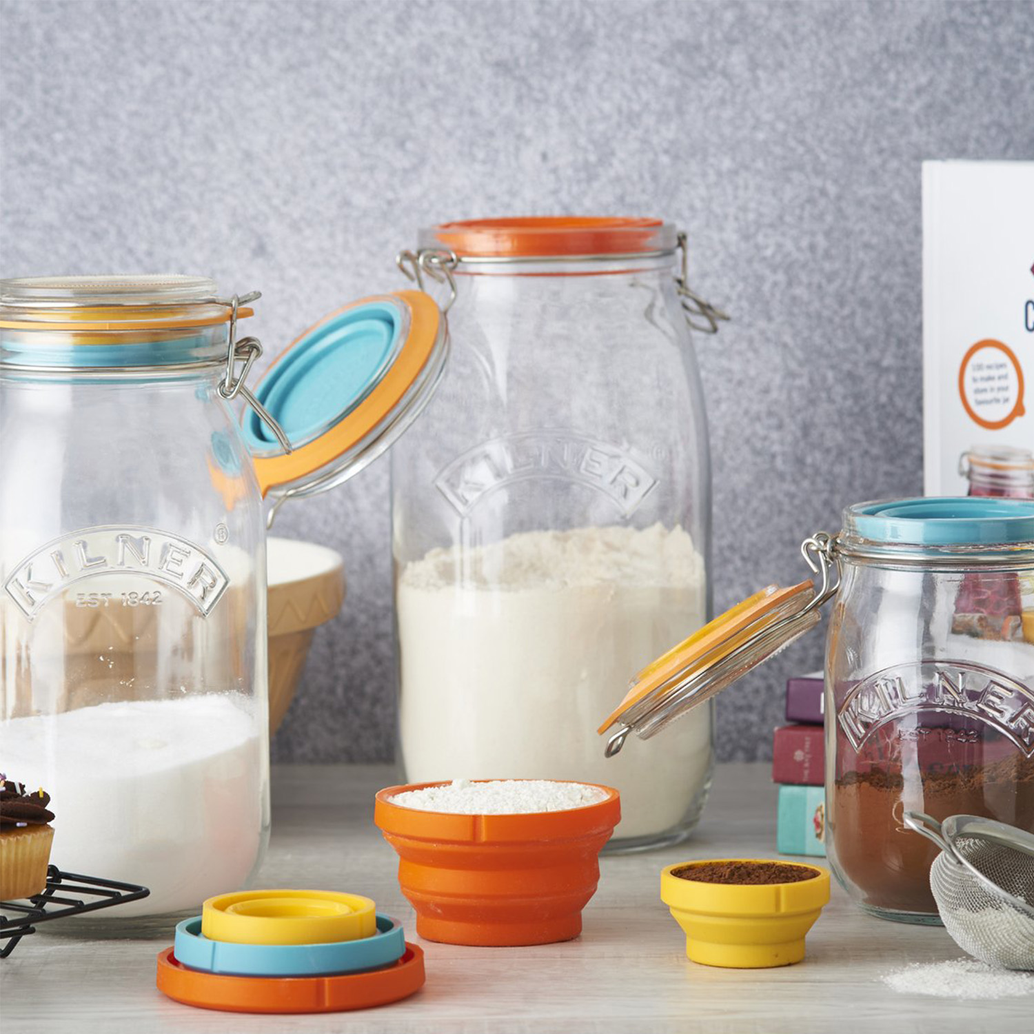 Kilner Clip Top Airtight Storage Jars Pickle Preserving Glass Jar Food ...