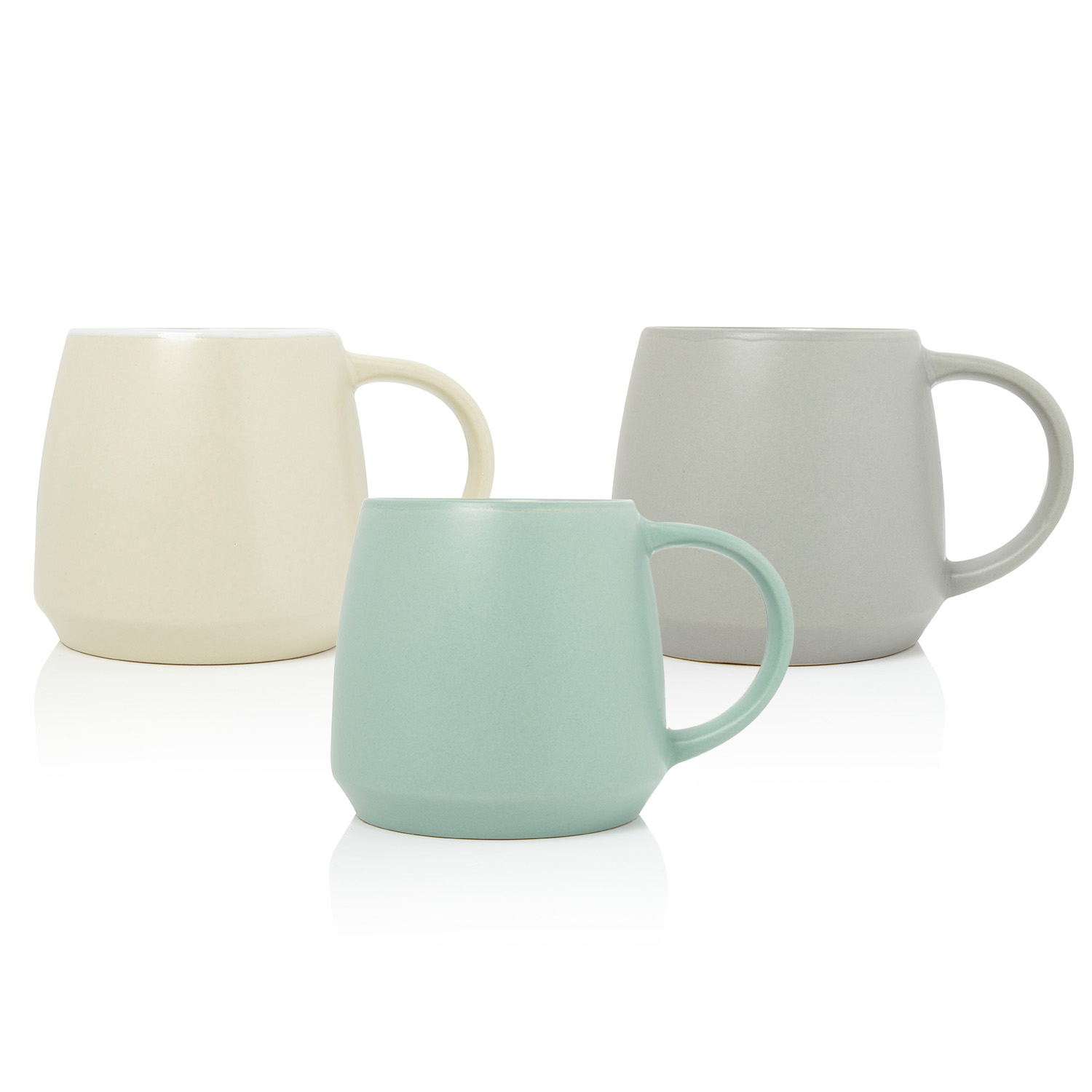 Sabichi Matt Stoneware Coffee Mugs Glossy Porcelain Tea Cups New Bone ...