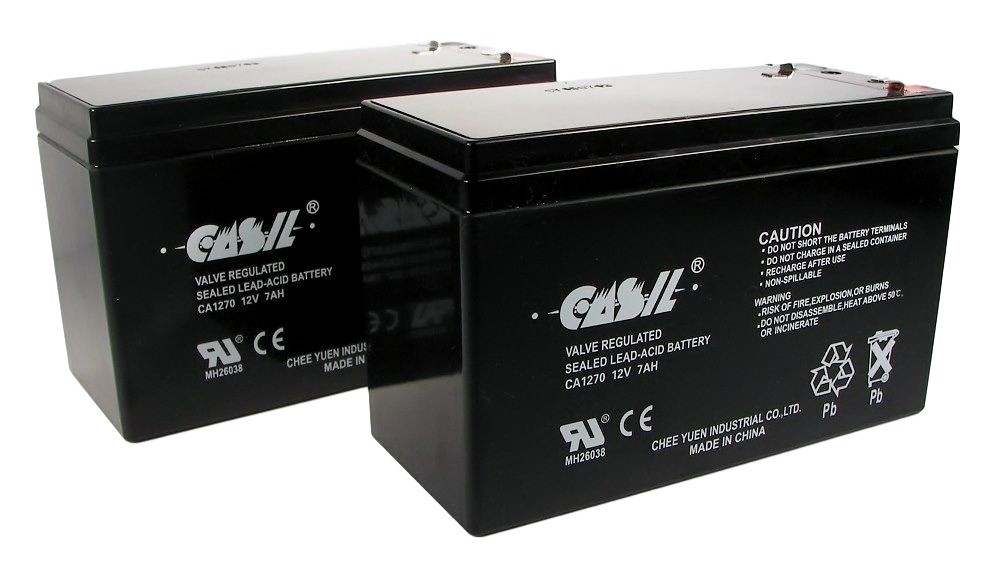 (2) CASIL 12V 7AH CA1270 Sunbright 6-FM-7.0 Sealed Lead-acid Battery 12 ...