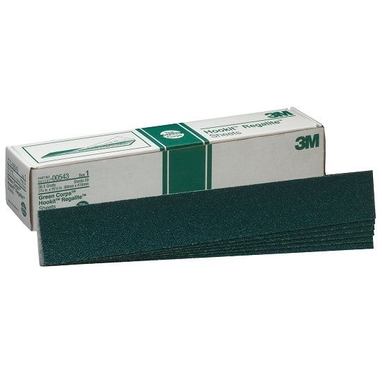 3M 00543 Green Corps Hookit 2-3/4 x 16-1/2 Inch 36E Grit Regalite Sheet ...