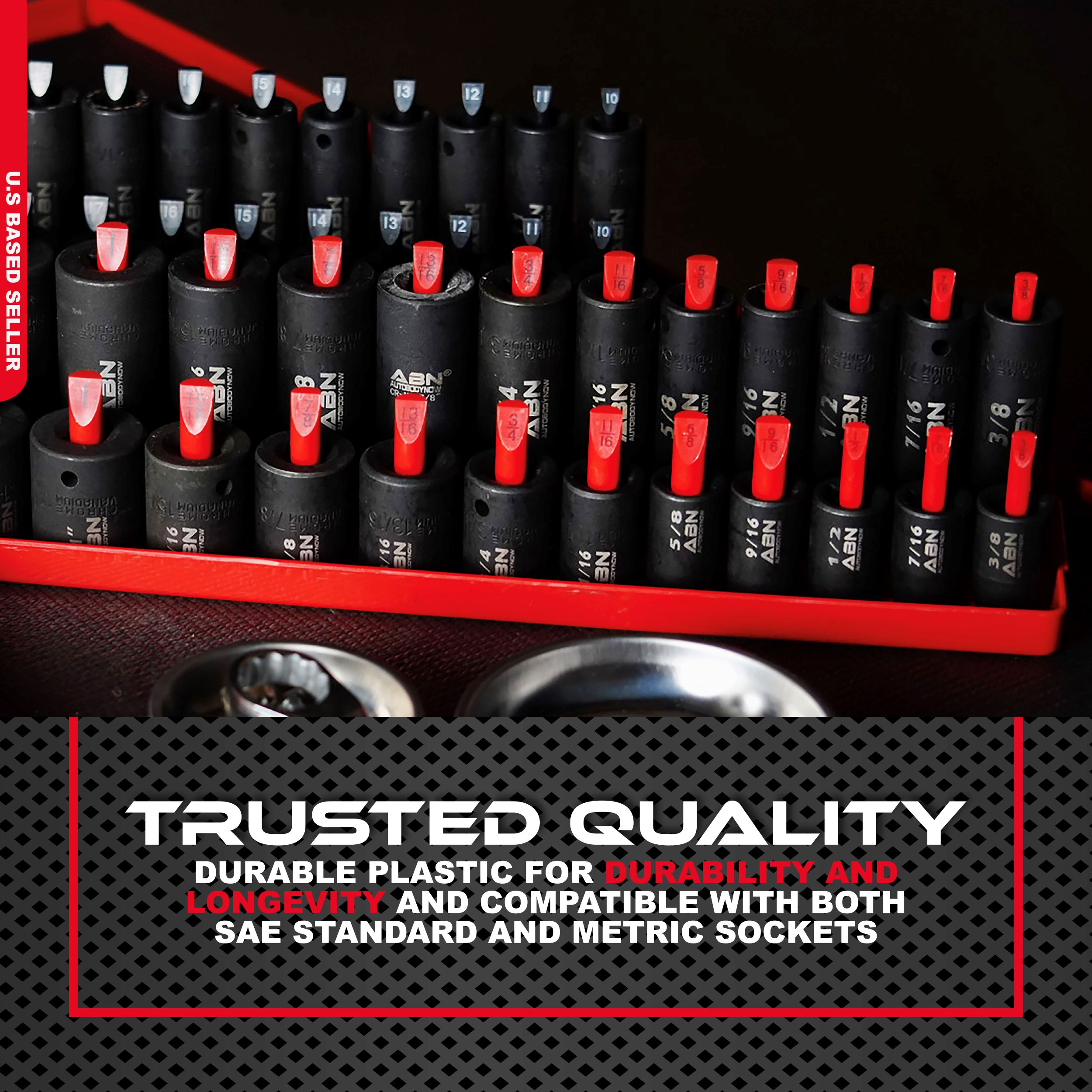 ABN Tool Box Socket Organizer Tray Set - 6pk Small and Deep Well Socket ...