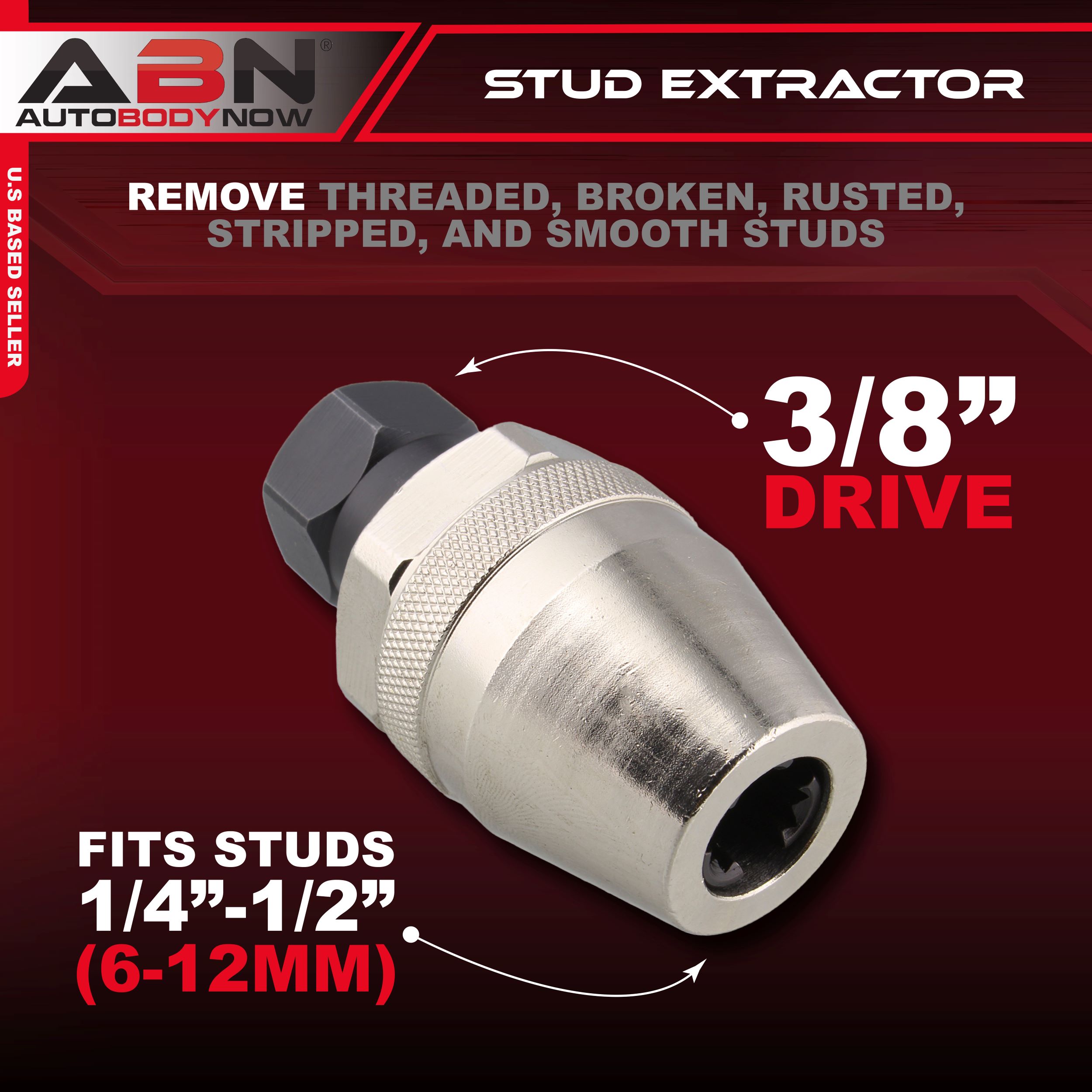 ABN Stud Extraction Remover 3/8” Inch Drive – 1/4 - 1/2" 6mm - 12mm ...