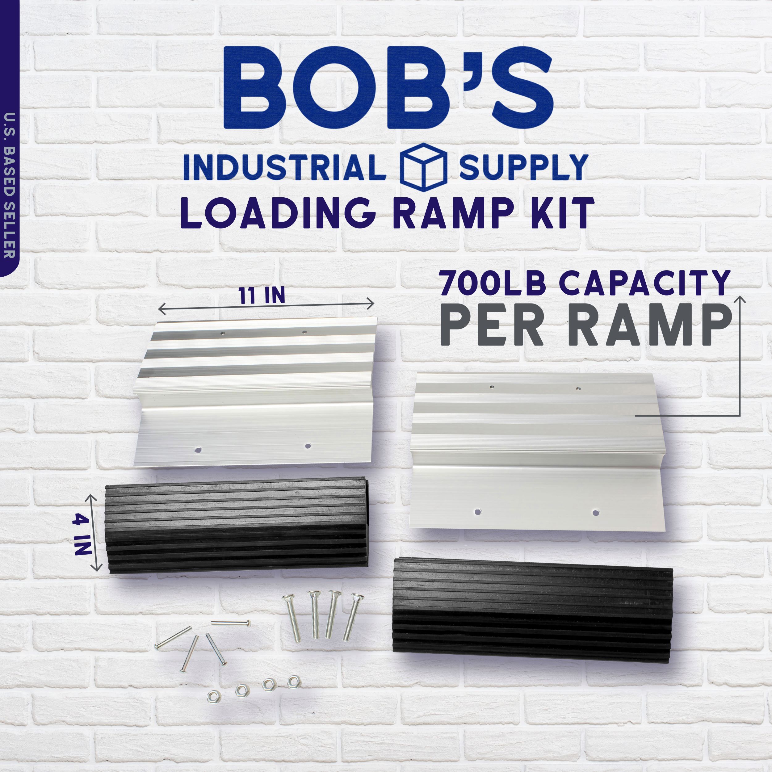 BISupply | Aluminum Ramp Kit – 12” Inch Truck Ramp Brackets and Rubber ...