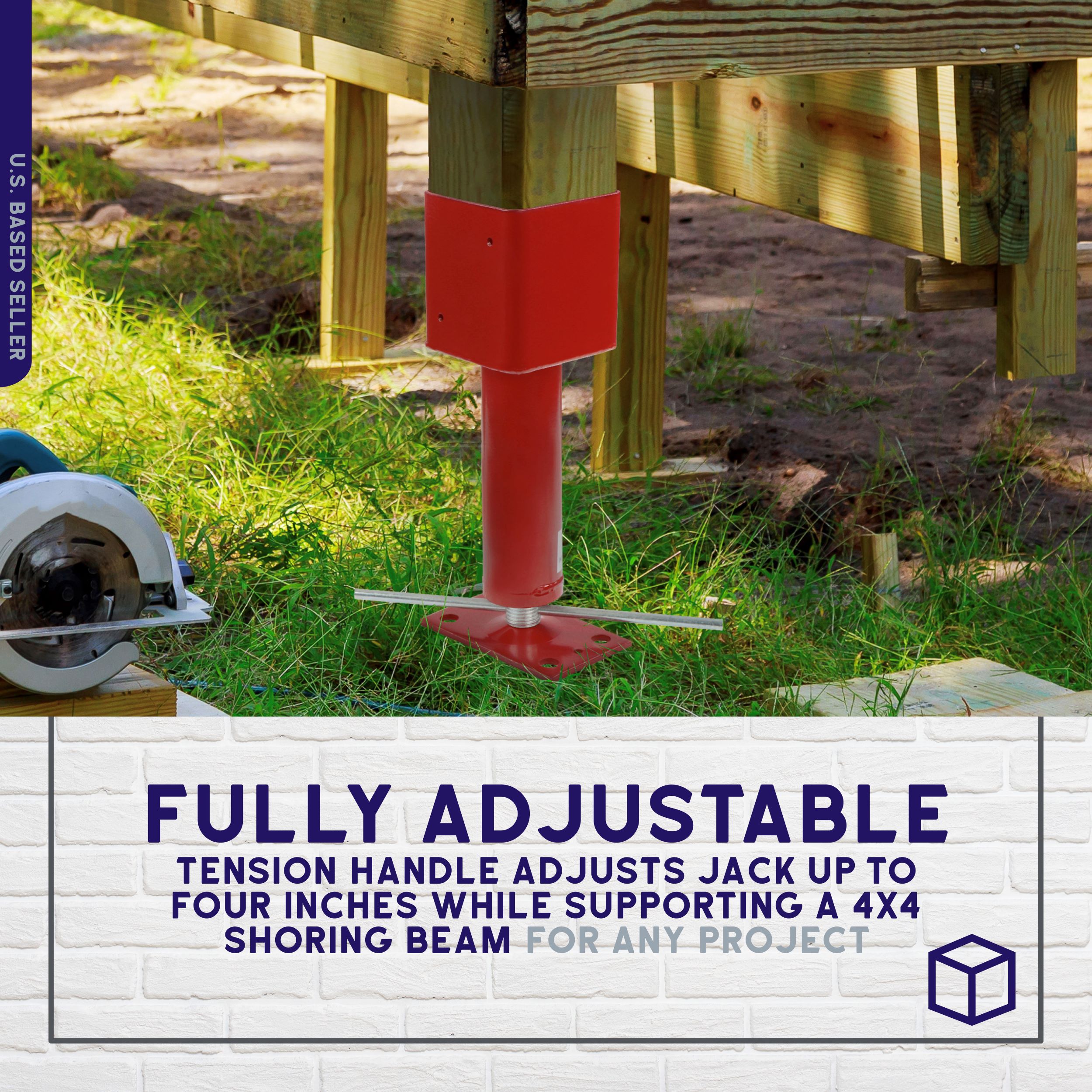 BISupply Adjustable House Jacks for Lifting 4x4 Shore Beam 1pk - Temp ...