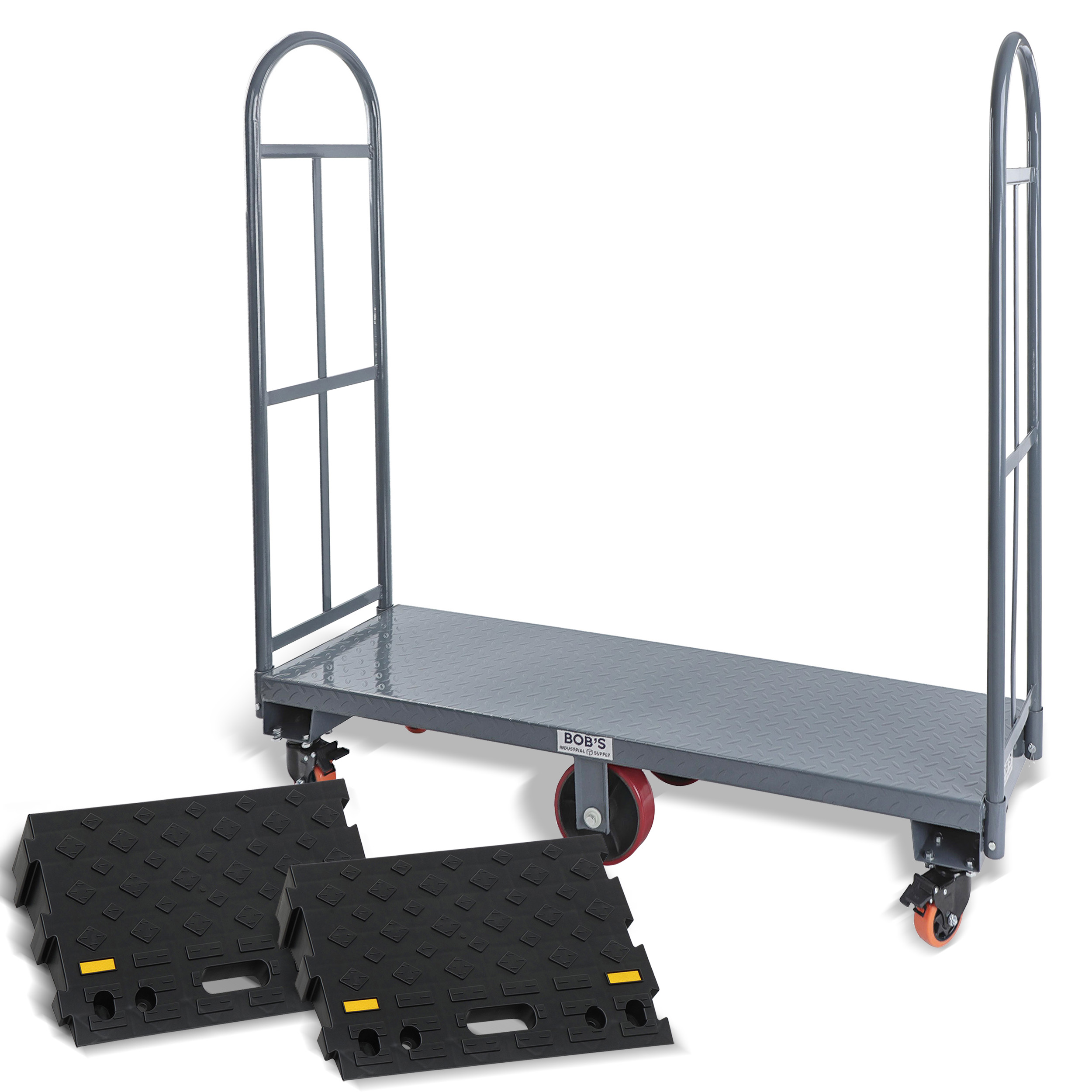 BISupply Platform Truck Cart with Curb Wedge Ramps - 2000lb max Uboat ...