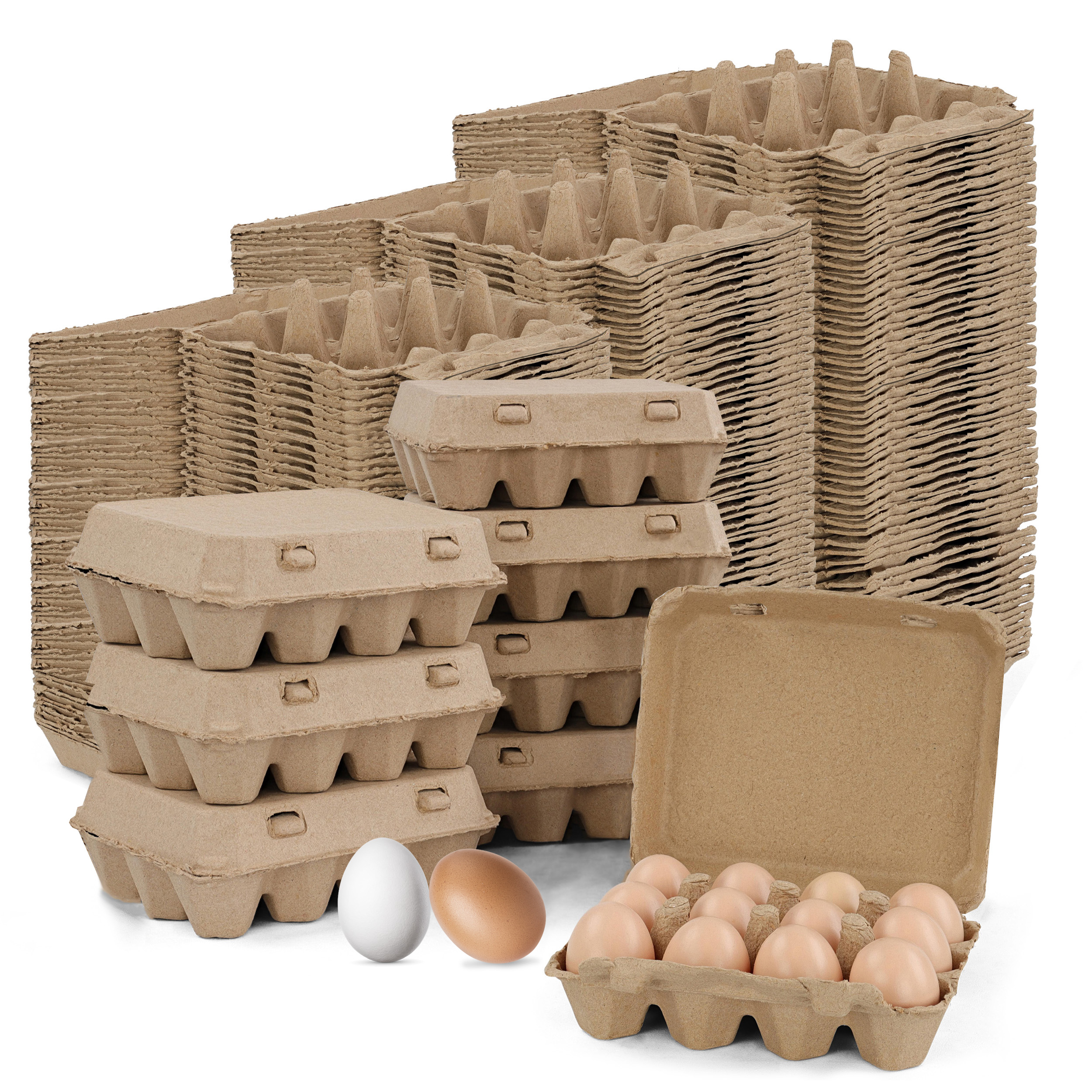Ruralty Recycled Cardboard Egg Cartons 200ct Dozen 4x3 Vintage Bulk Egg ...