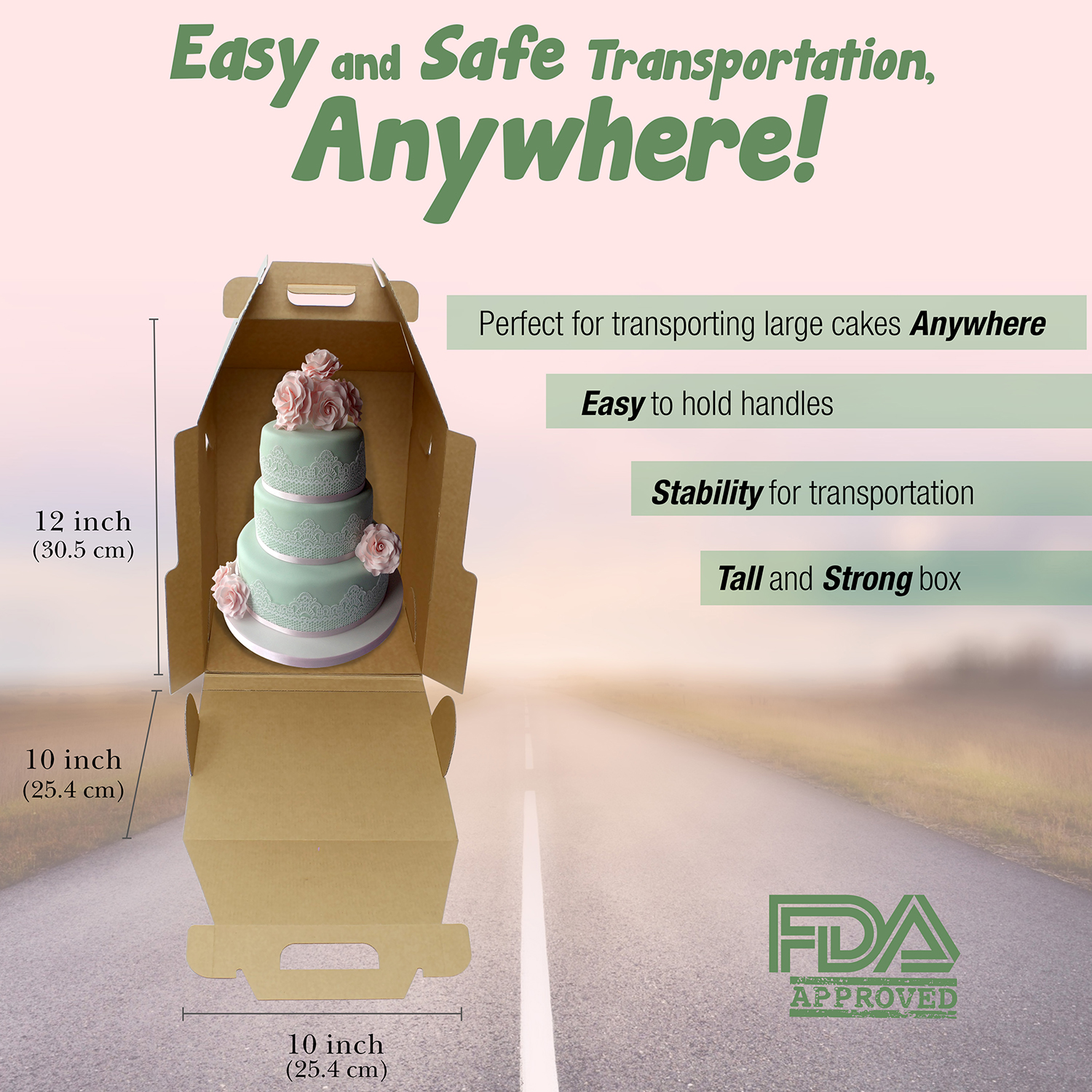 Spec101 | Disposable Cake Carrier Tall Cake Caddy Deep Cake Box 10pk | eBay