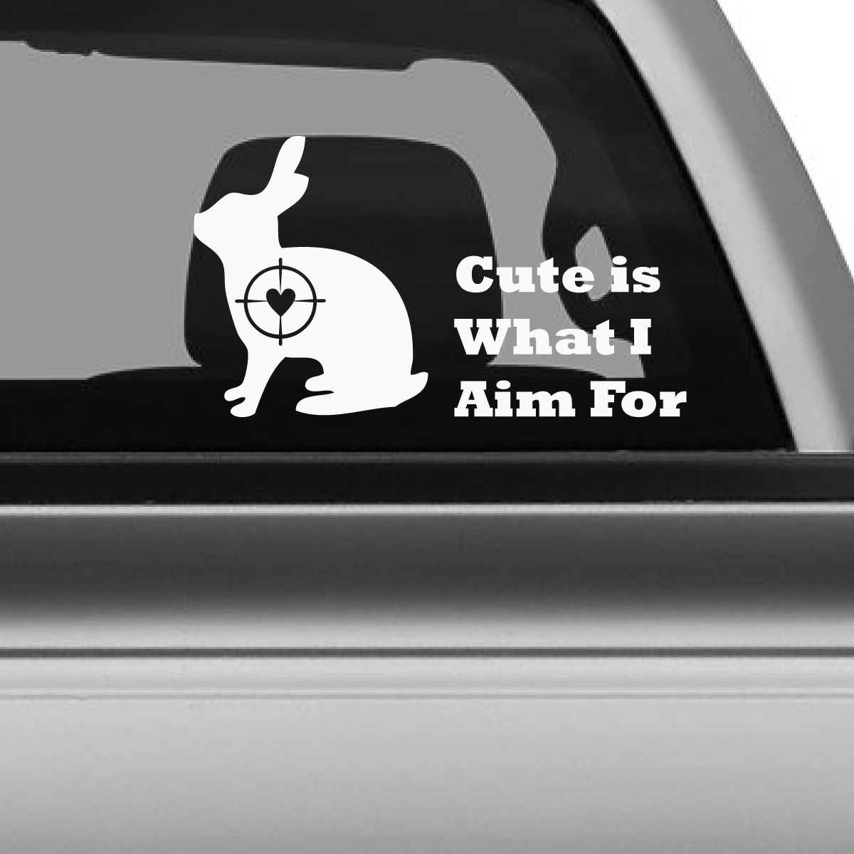 Cute Rabbit Hunting Car Window Decal | The Decal Guru