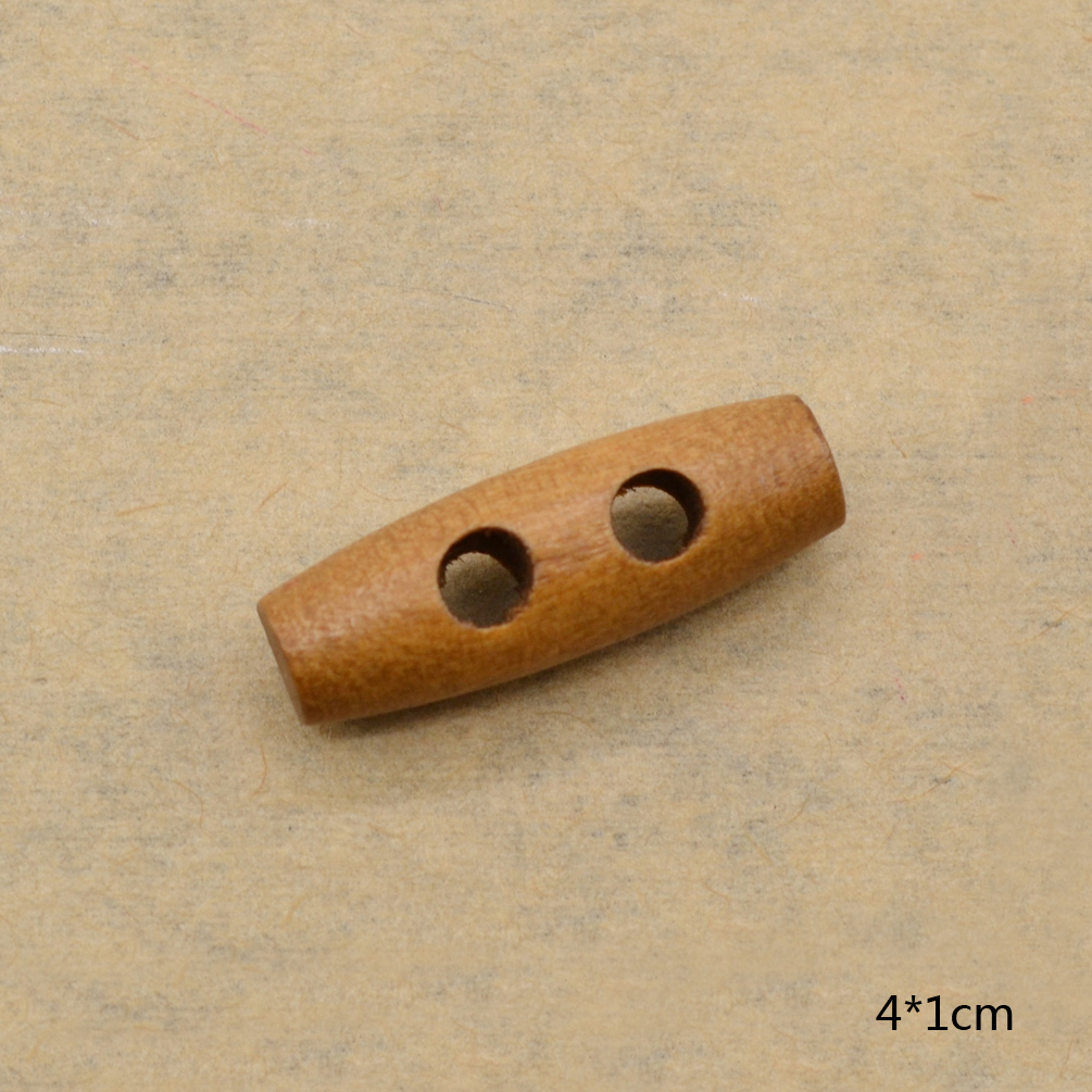 10PCS WOODEN TOGGLES Buttons Olive Shape Sewing Button 2 Holes ...