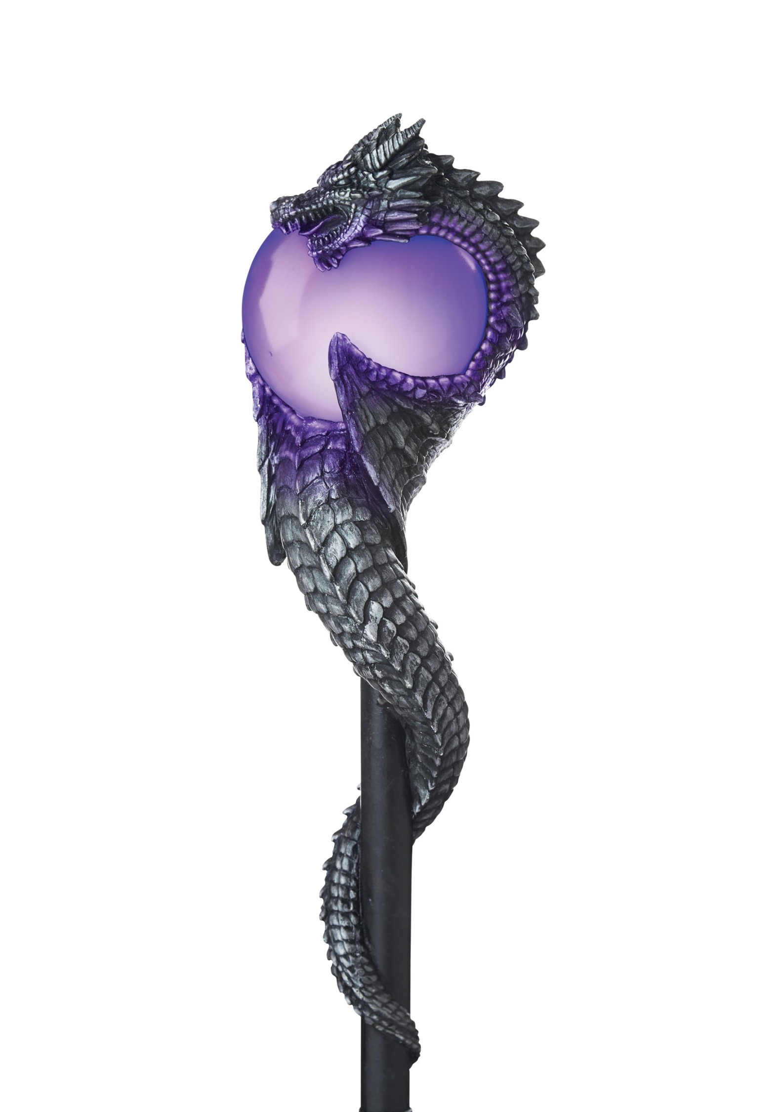 5' Wizard Staff With Light-Up Purple Orb Magical Dragon Sphere Costume ...