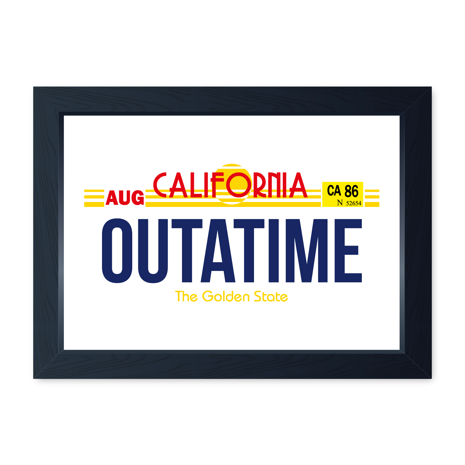 OUTATIME NUMBER PLATE Back To The Future Inspired Framed Or Frameless outatime-number-plate-back-to-the-future-inspired-framed-or-frameless