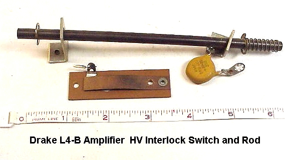 RL Drake L4-B Amplifier High Voltage Interlock Switch & Rod Complete ...