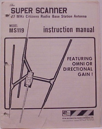 Super Scanner (AS) Model MS119 Manual Reproduction - Nationwide Radio ...