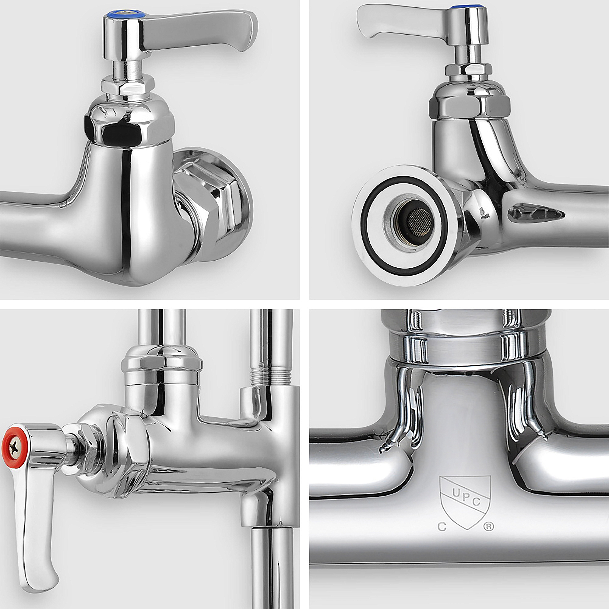 Commercial Pre-Rinse kitchen Faucet Swivel with CUPC NSF 12" Add-On ...