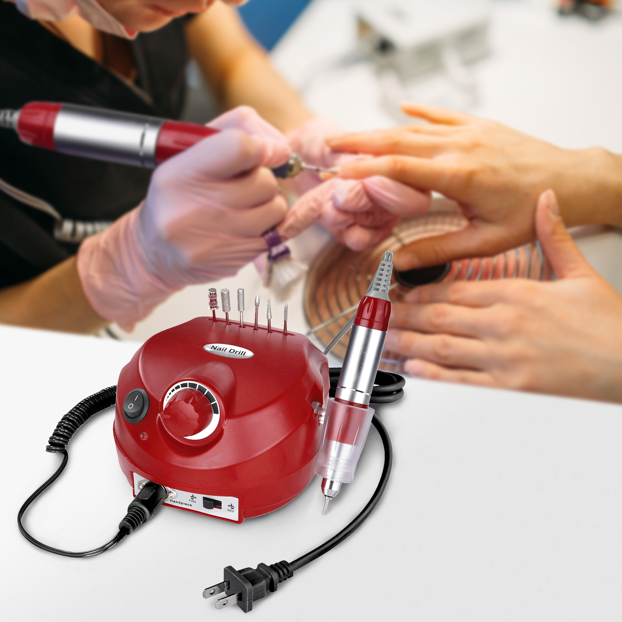 Electric Nail Drill File Art for Acrylic Nails Machine Manicure ...