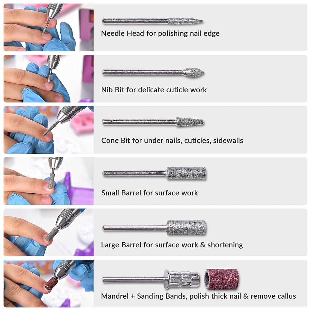 Electric Nail Drill File Art for Acrylic Nails Machine Manicure ...