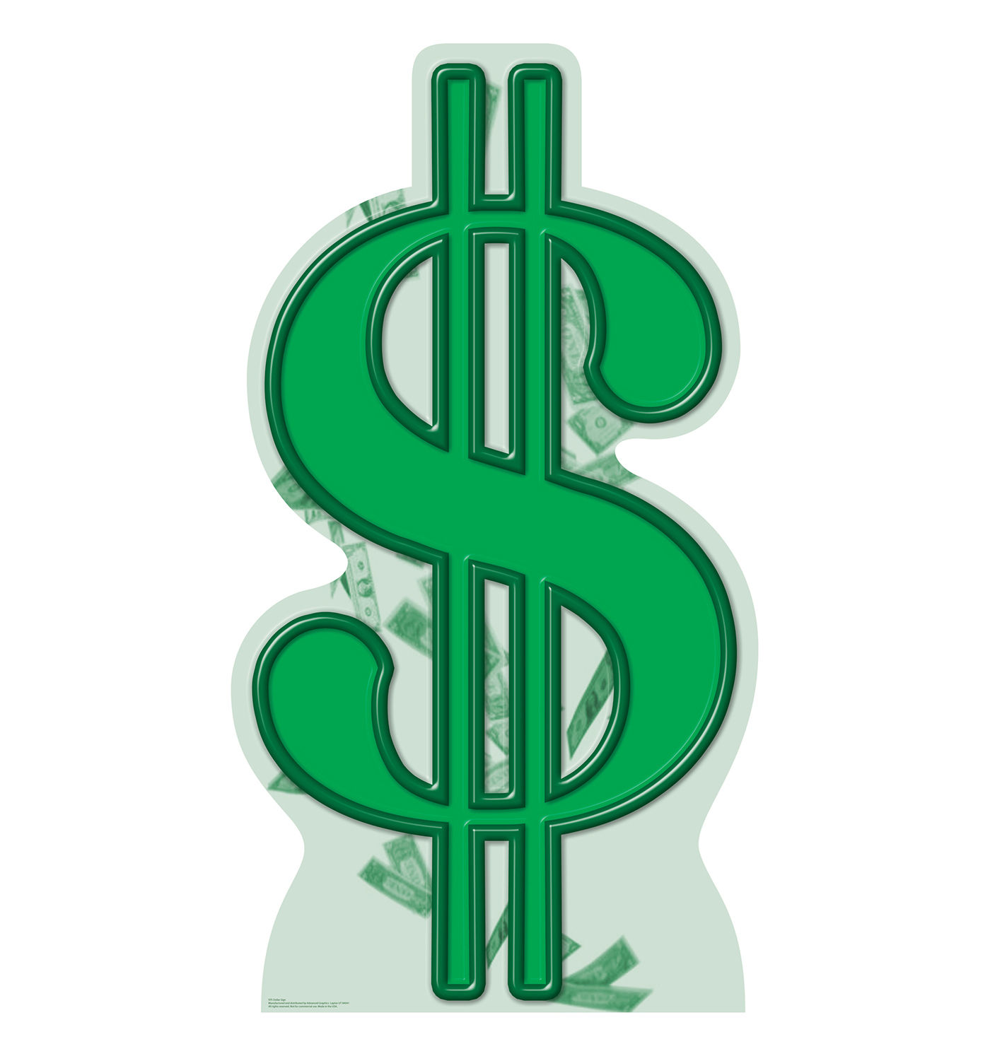Giant $ Dollar Money Cash Sign Standup Standee Cardboard Cutout Poster ...
