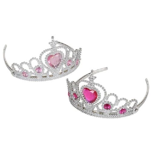 Pink Heart Princess Tiara Crown Silver Valentines Day Costume Queen of ...