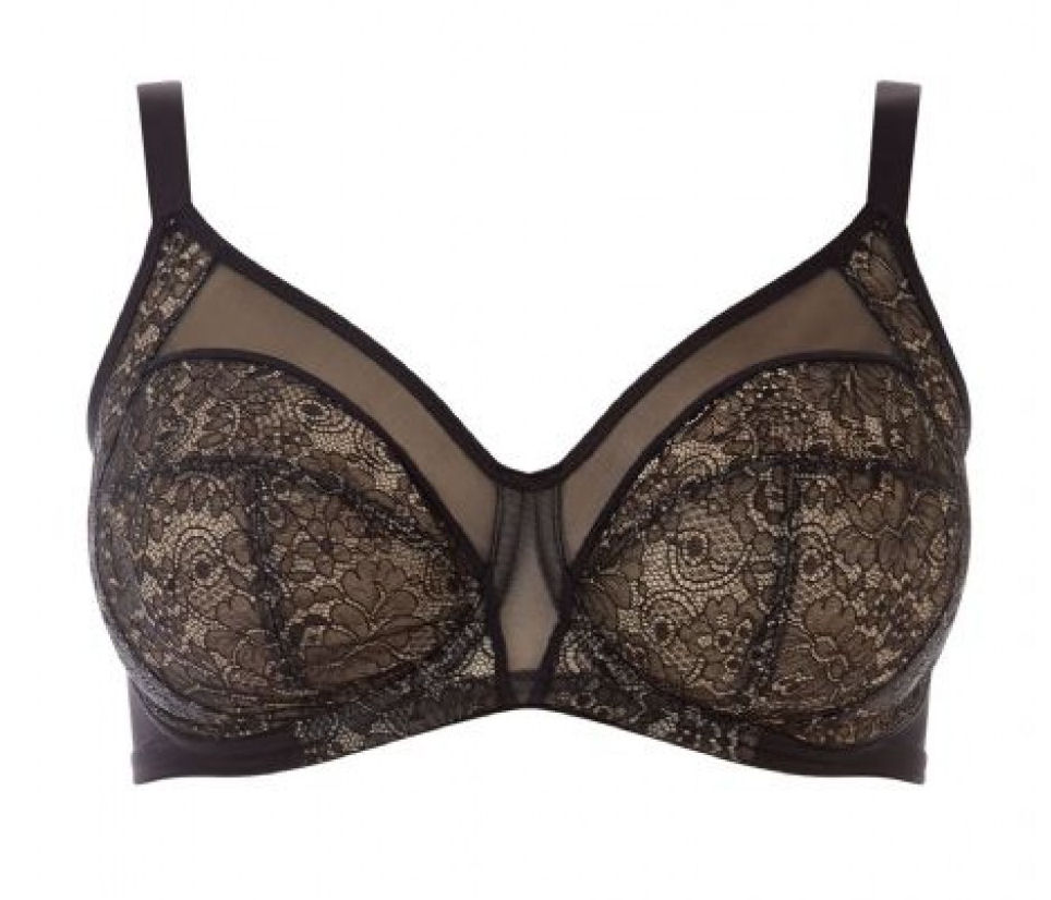 Elomi Raquel 4050 Underwired Full Cup Side Support Bra - Black, Taupe ...