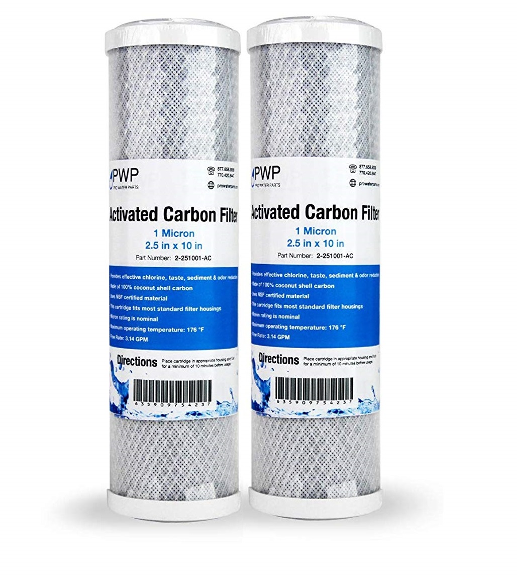 Activated Carbon CTO Water Filter Cartridge Standard 2.5 x10" 1 Micron ...