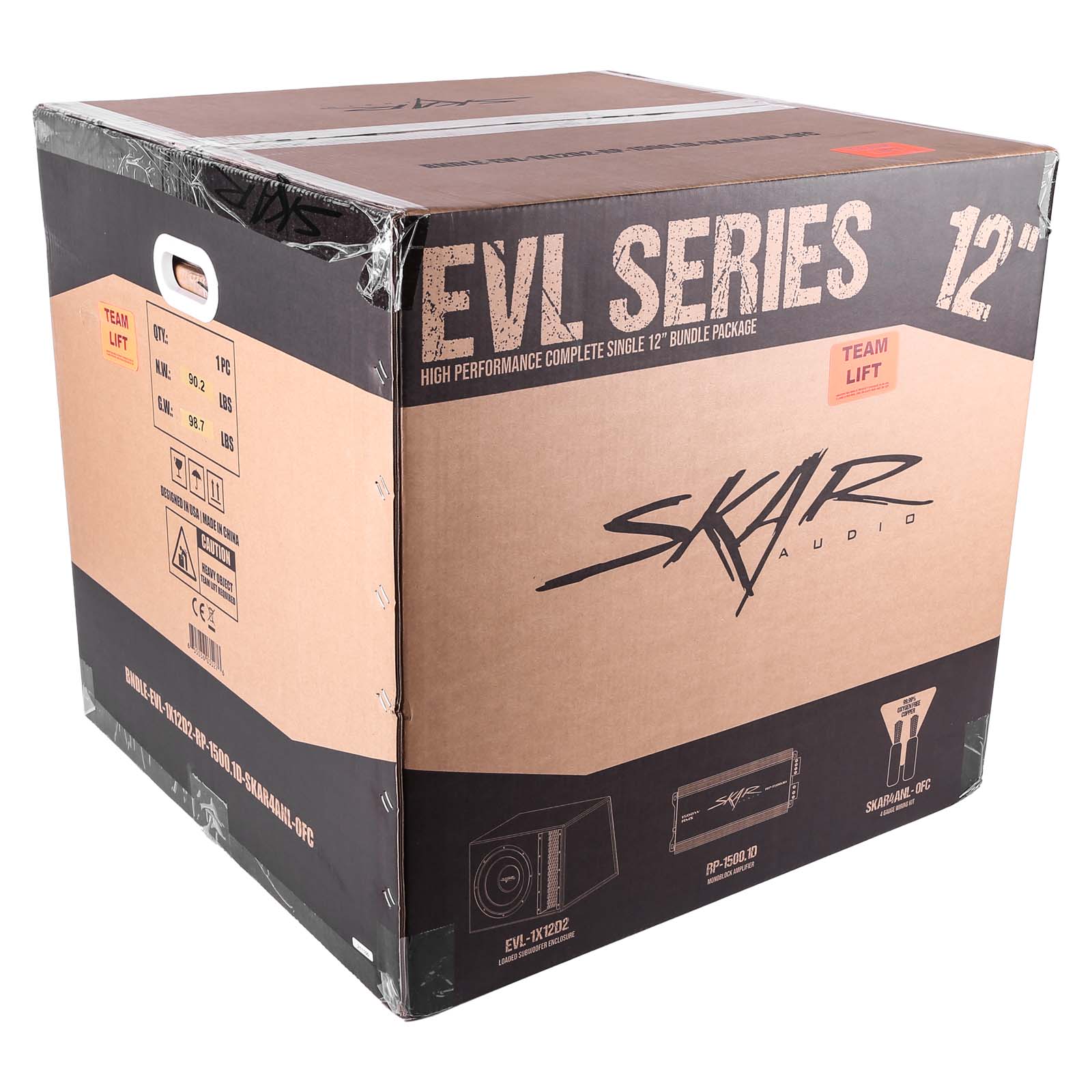 Single 12" EVL Series 2500 Watt Complete Bass Package w Amplifier ...