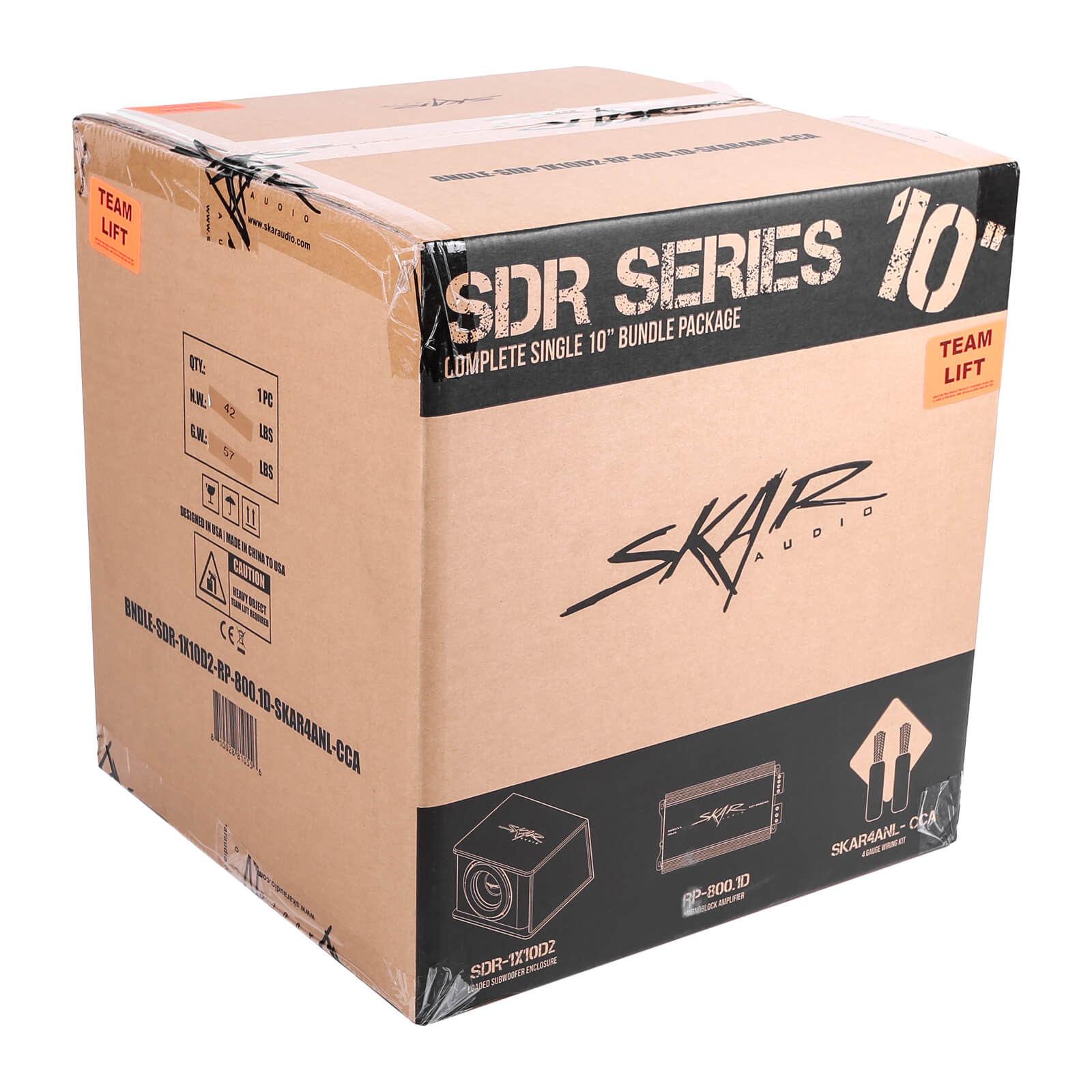 Single 10" 1,200 Watt Loaded Subwoofer Box & Amplifier - Skar Audio