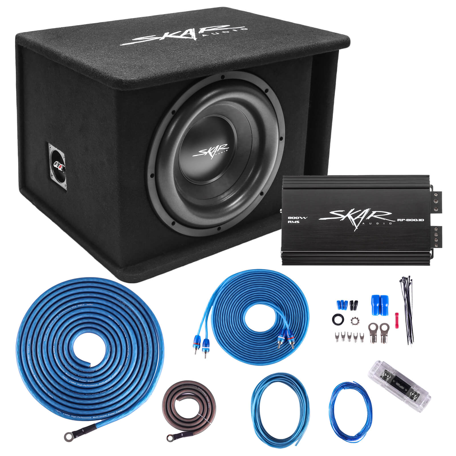 Single 12" 1,200 Watt Loaded Subwoofer Box & Amplifier - Skar Audio