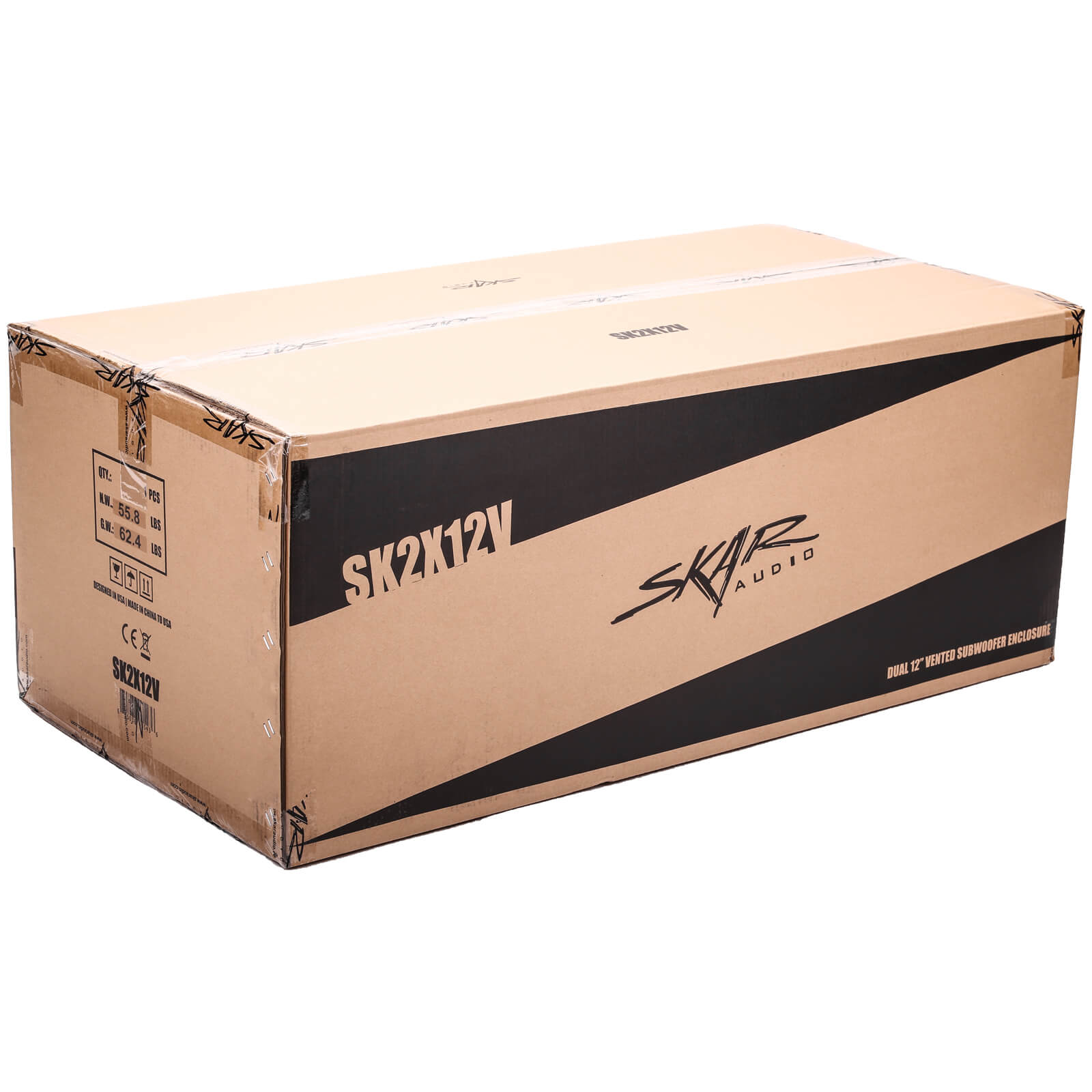 SK2X12V | Dual 12" Ported Universal Fit Subwoofer Box - Skar Audio