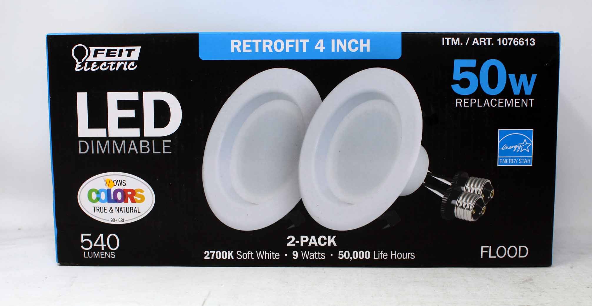 Feit Electric 2-pack 9w LED Flood 4" Retrofit Trim Kits 2700k 540 Lumen ...