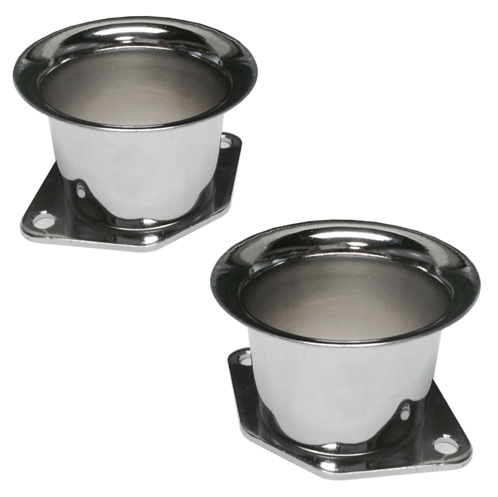 Chrome 1-1/4" Tall Velocity Stacks Weber IDF, HPMX, Dellorto, Pair ...