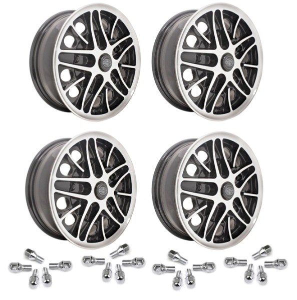 Vw Bug 5 Lug Black Empi Cosmo Wheel Package | Moore Parts