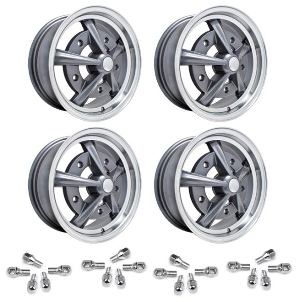 Vw Bug 5 Lug Grey Empi Raider Wheel Package | Moore Parts