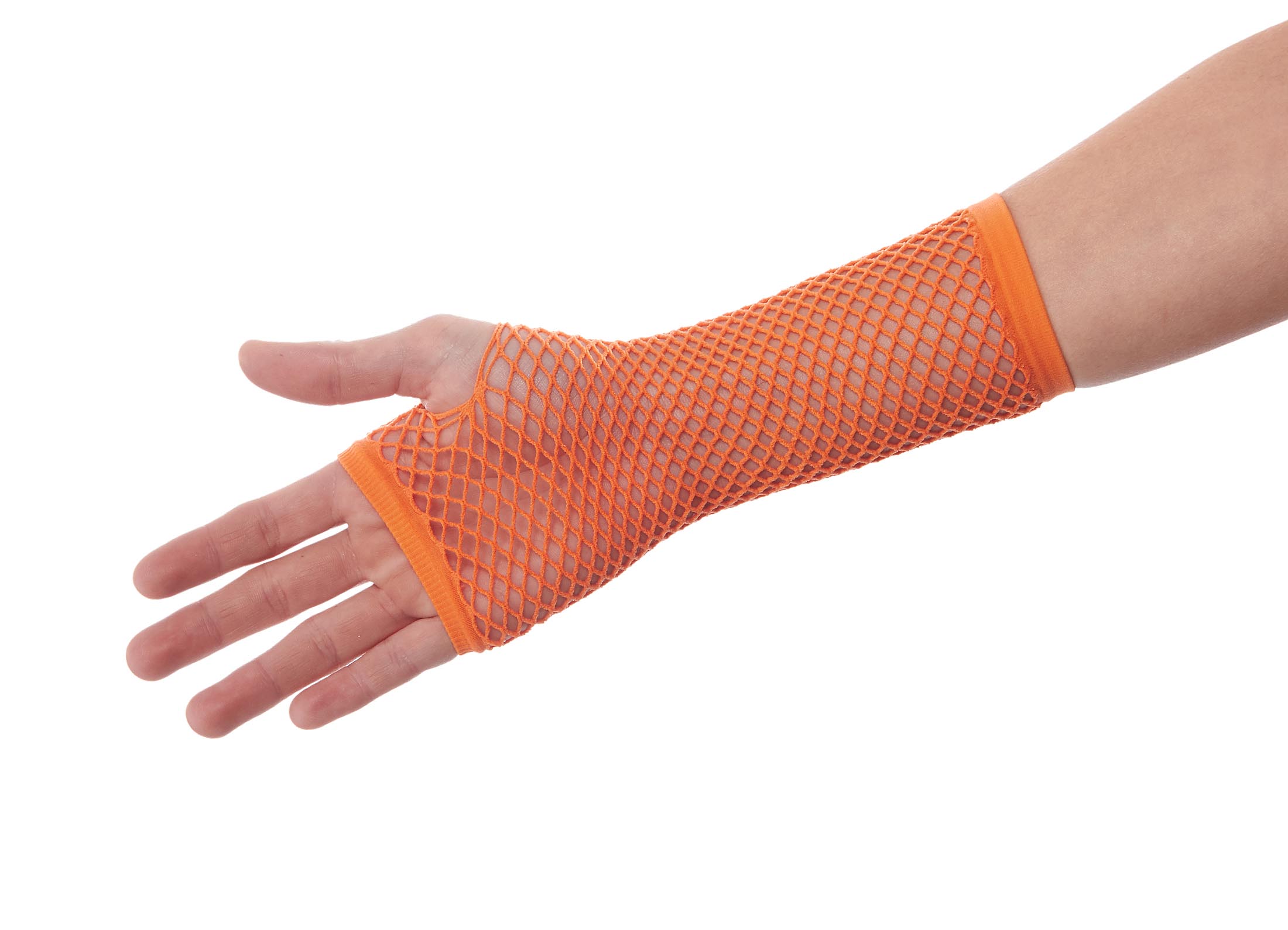 Fishnet Frenzy Wrist Length Fingerless Stretch Gloves