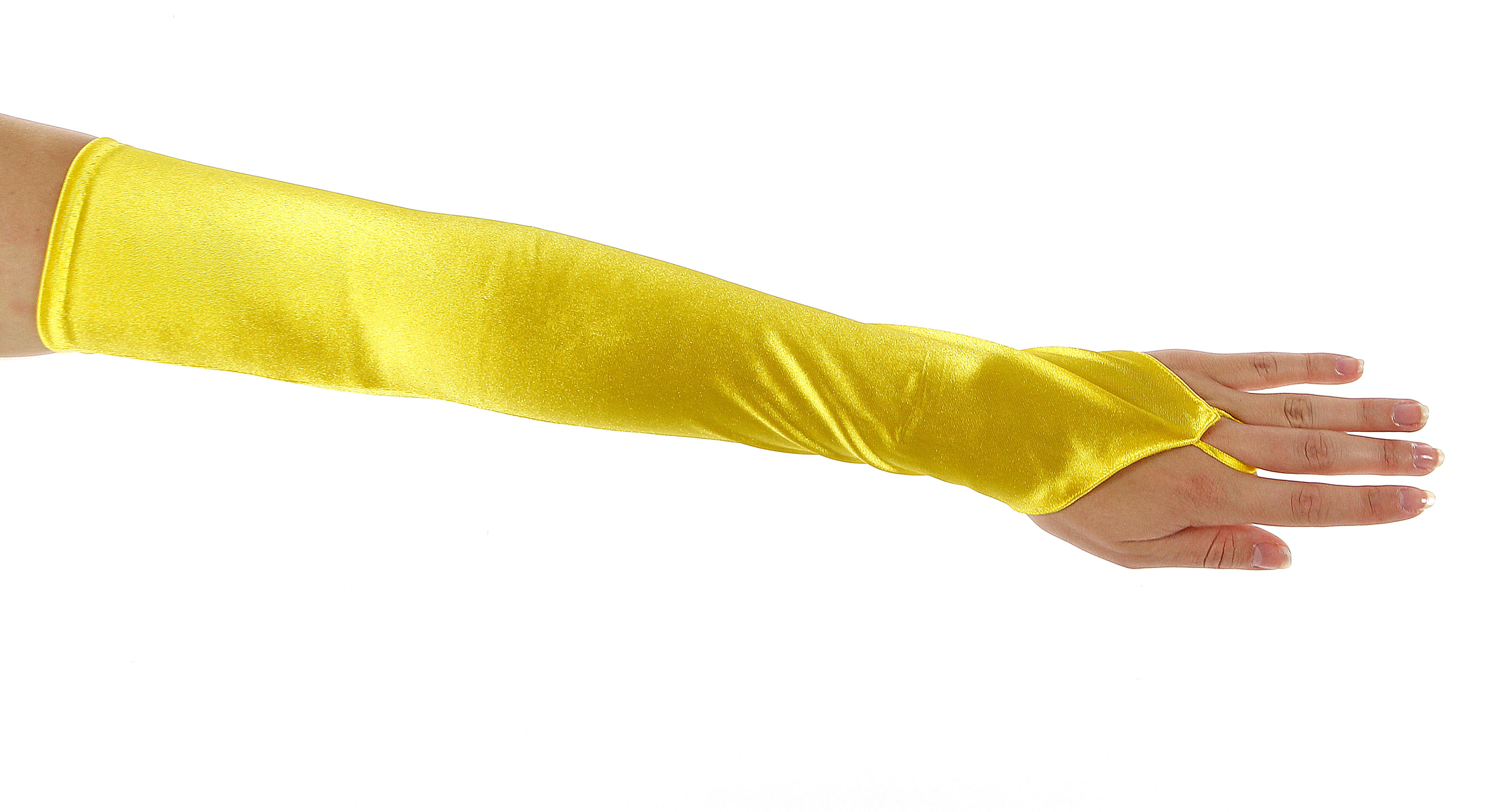 Dancing with the Moon Fingerless Satin Opera Length Gloves
