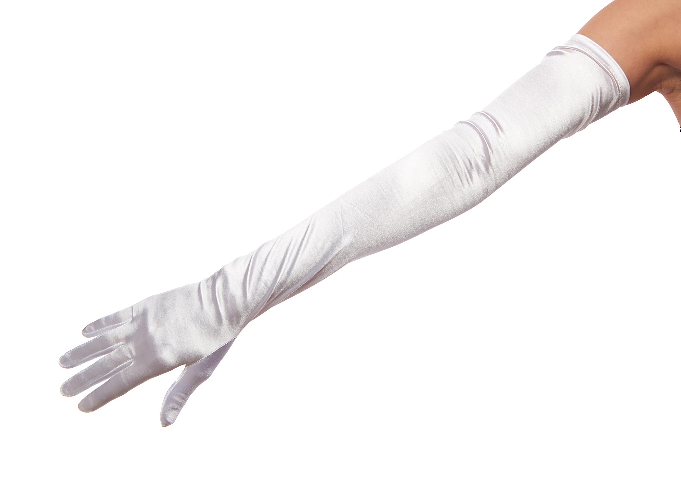 Touch of Class Shiny Stretch Satin Opera Length Gloves