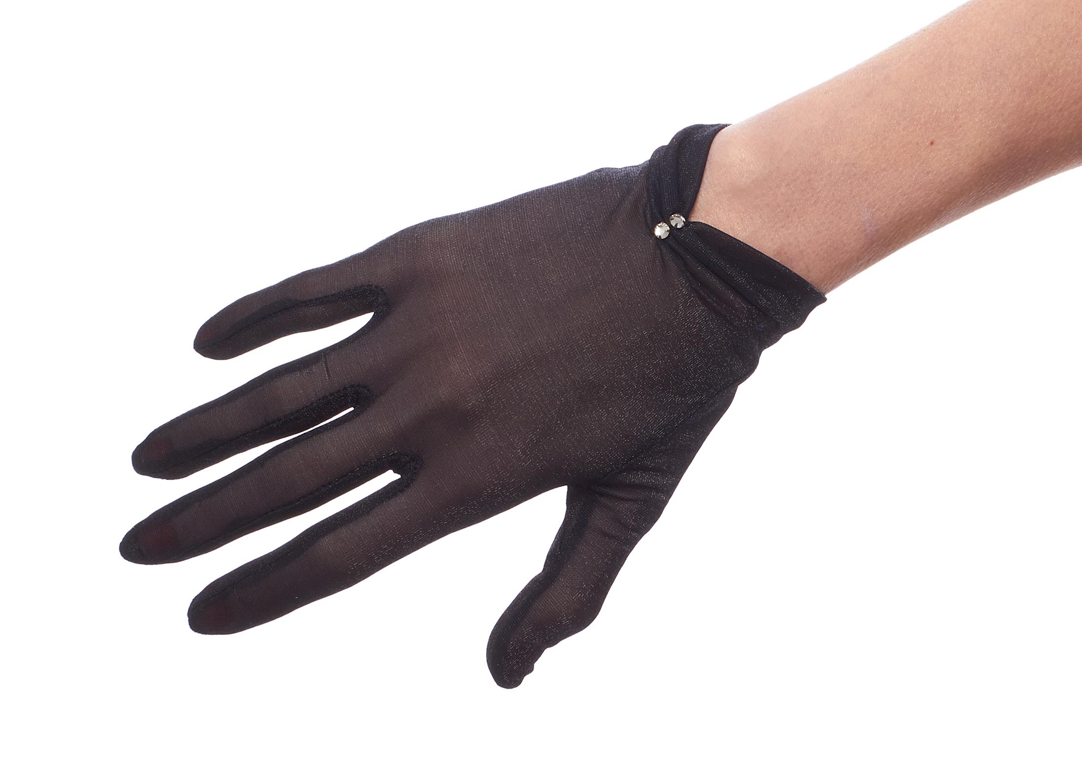 Leading Lady Sheer Wrist Length Gloves with Rhinestone