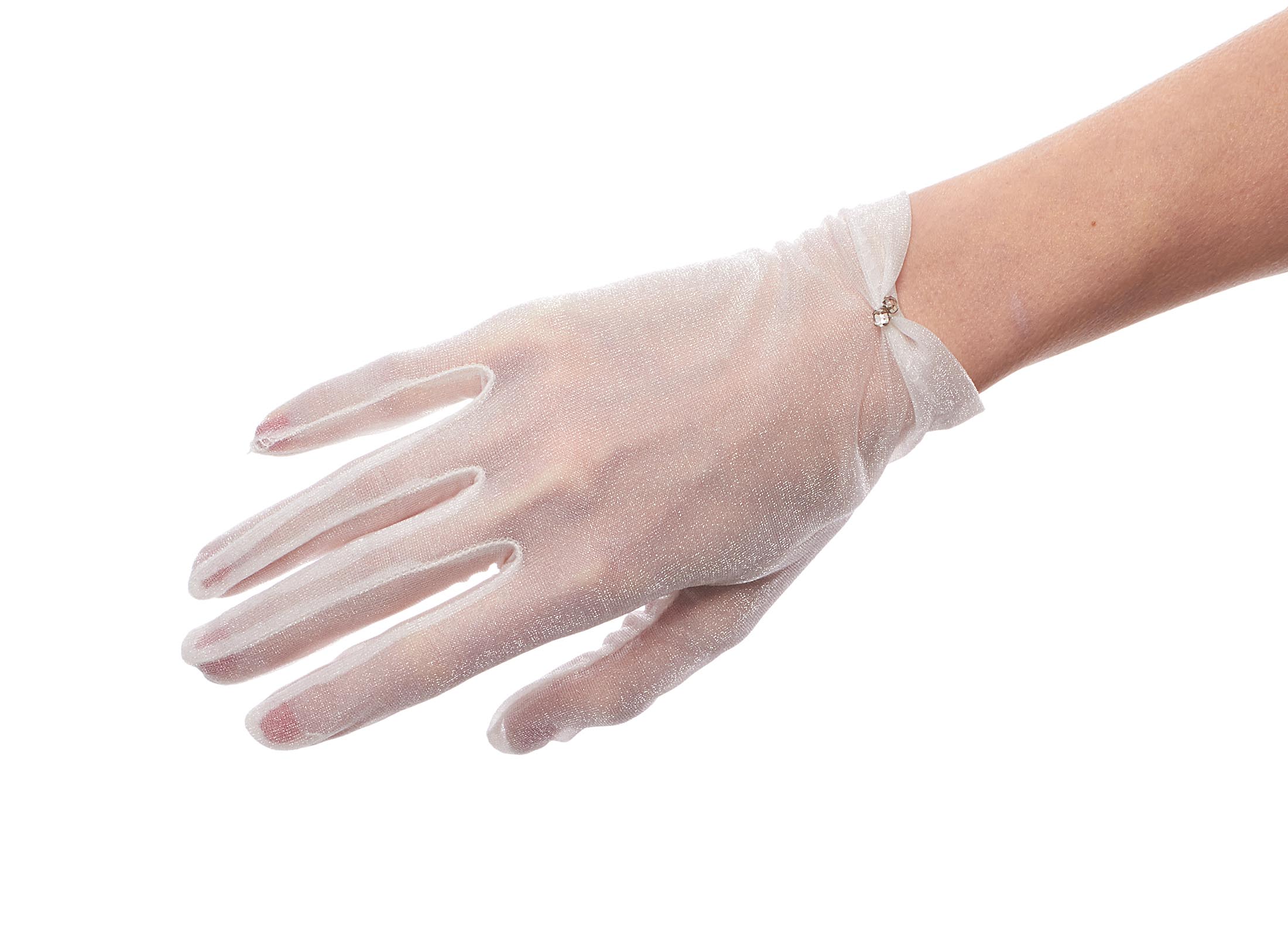 Leading Lady Sheer Wrist Length Gloves with Rhinestone