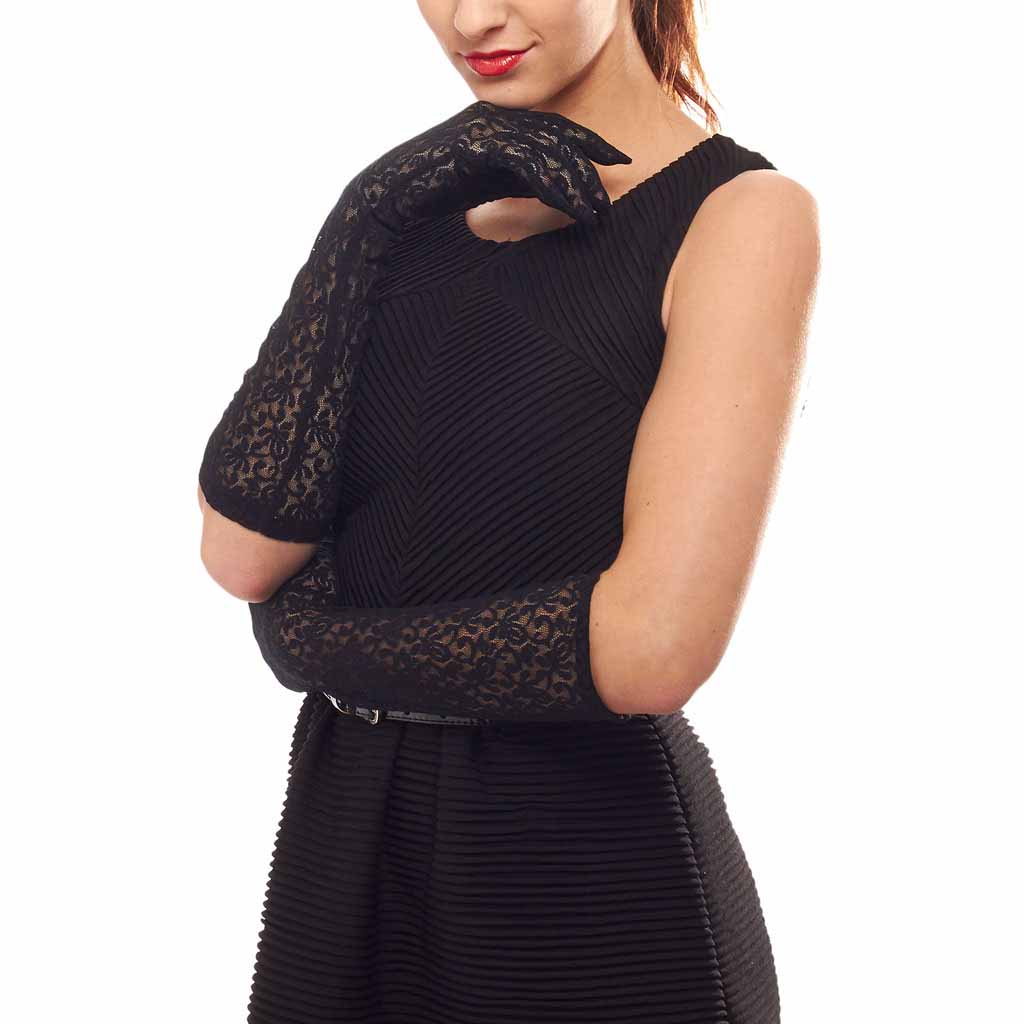 Prom Delight Elbow Length Stretch Lace Gloves