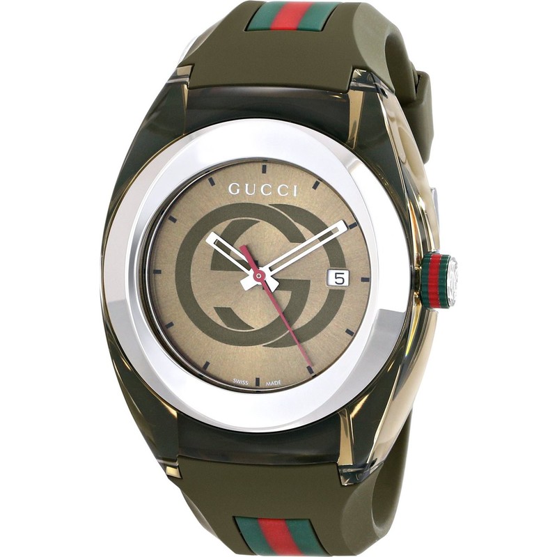 Brand New Gucci SYNC XXL Mens Stainless Steel Watch with Rubber Strap ...