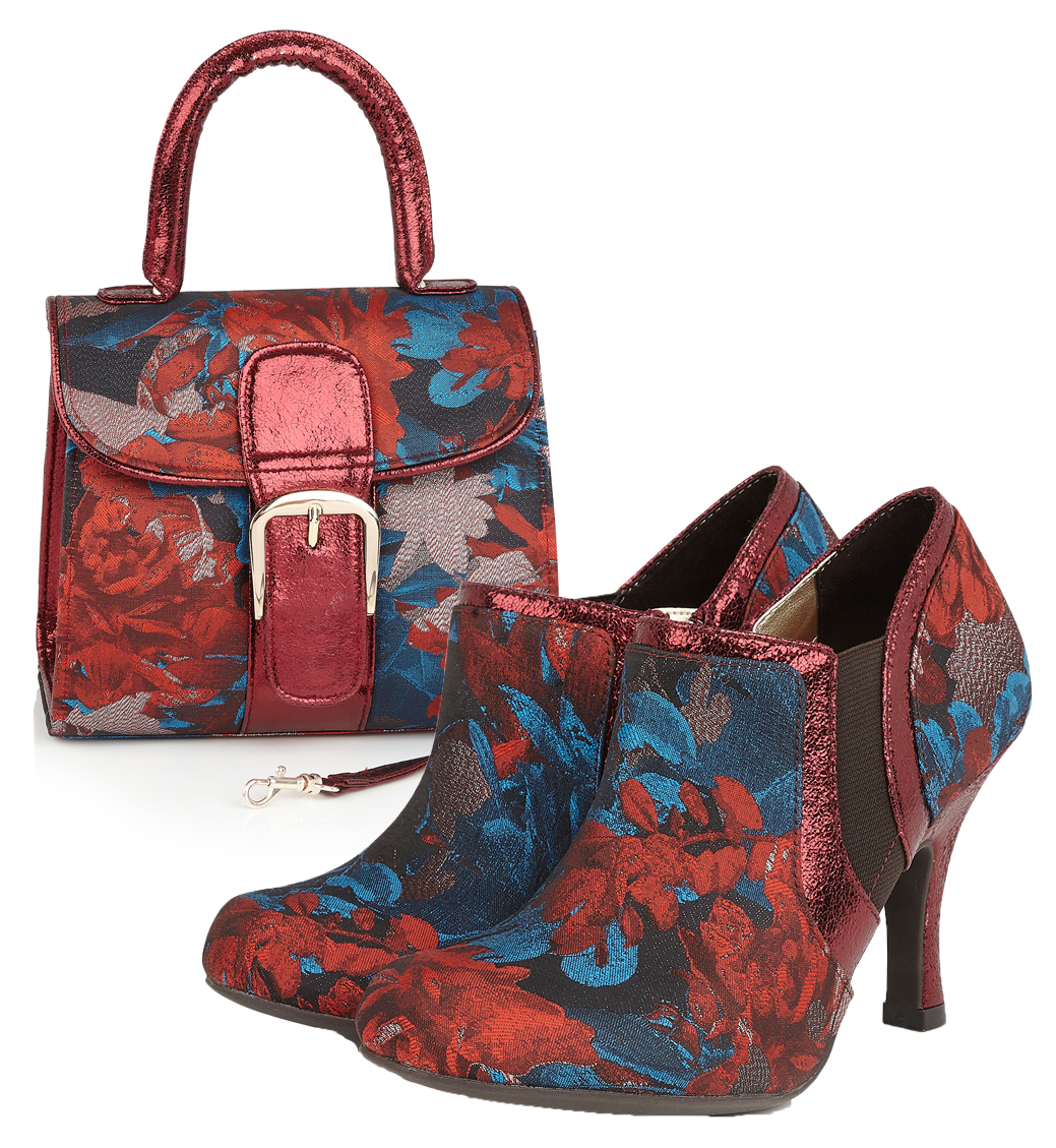 Ruby Shoo Riva Russet Fabric Top Handle Bag (matches Juno Heels) Red ...