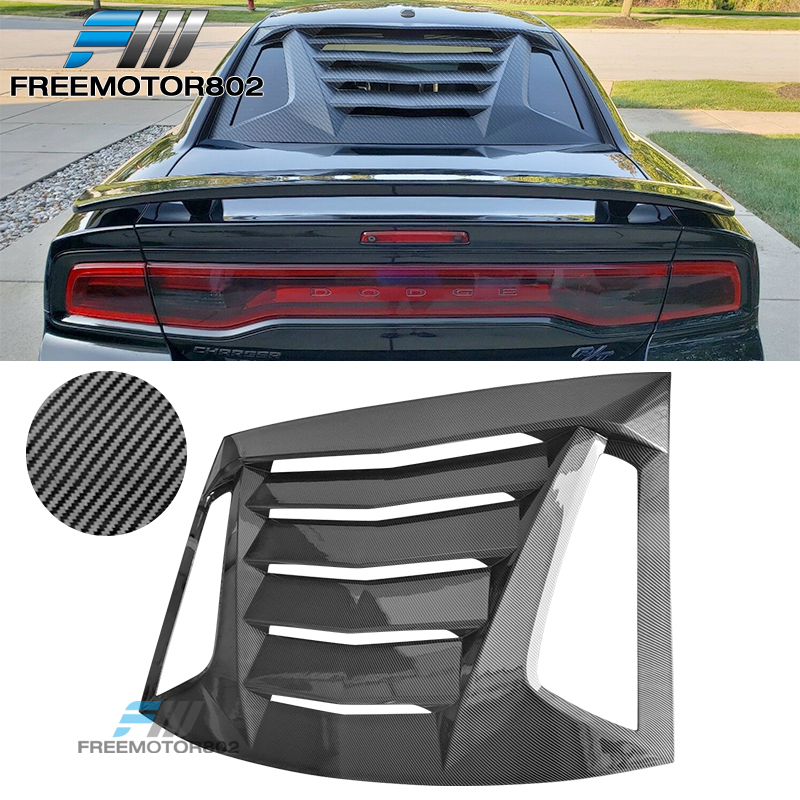 Fits 11-21 Dodge Charger Rear Window Louver Windshield Cover Carbon ...