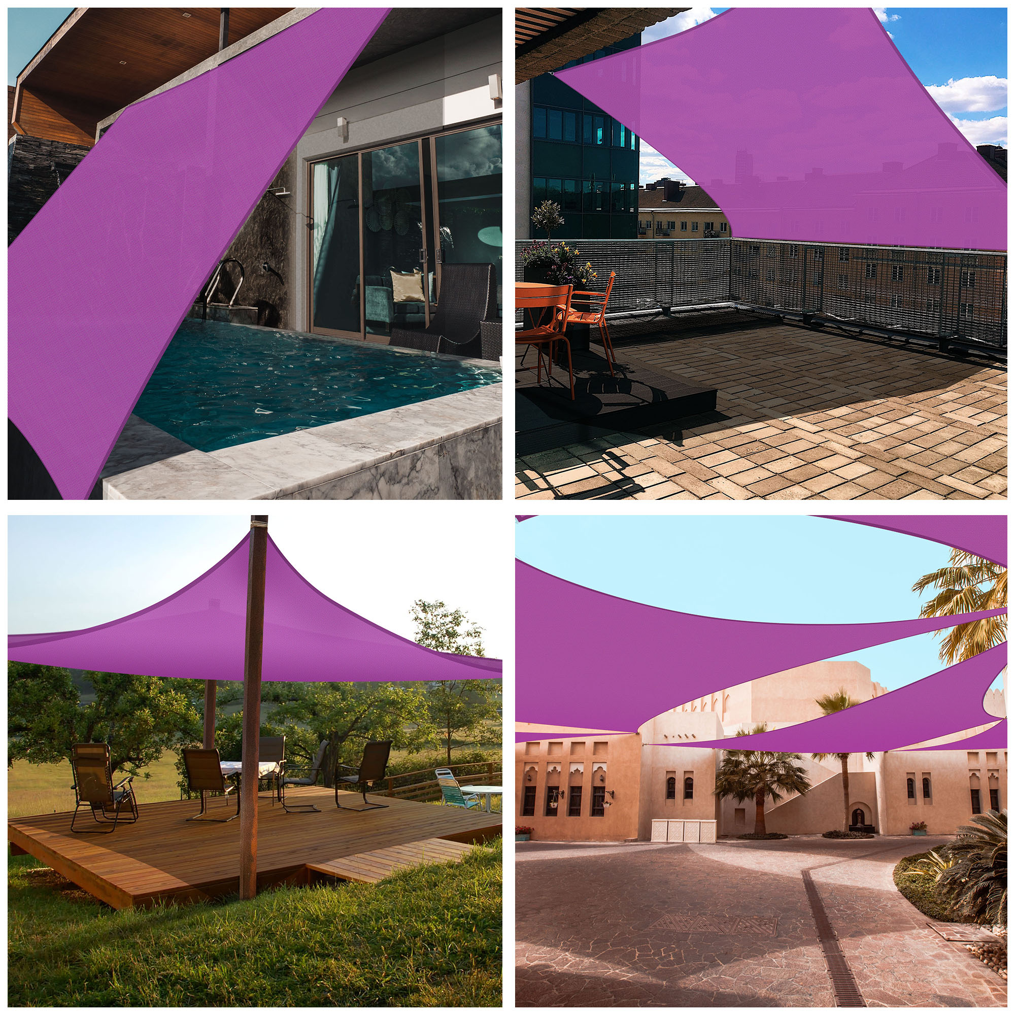 Sun Shade Sail Outdoor Top Canopy Patio 11' 16.5' Triangle 18' Square ...