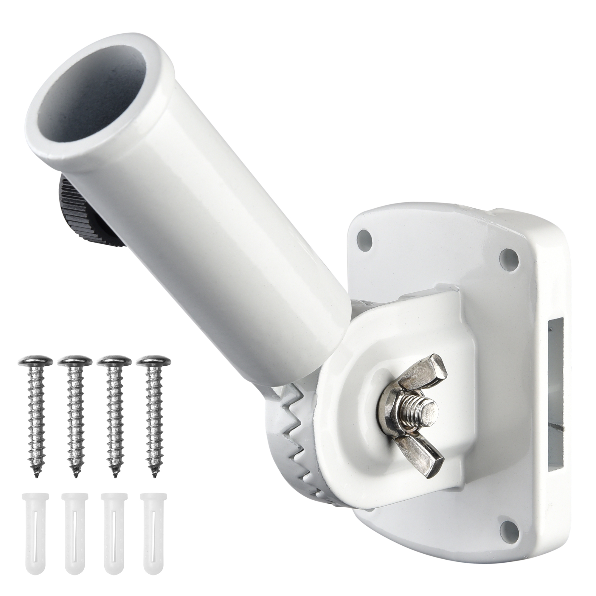 Black/Silver/White 1" Flag Pole Bracket Wall Mount Flagpole Holder Home ...