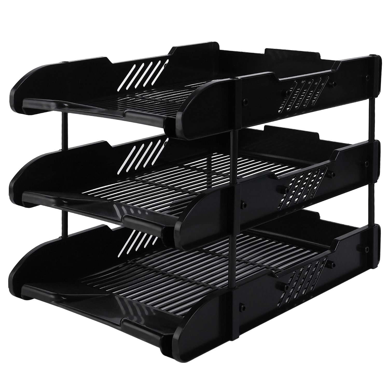 Office 3 Tier File Document Organizer Rack Desk Letter Tray Holder ...