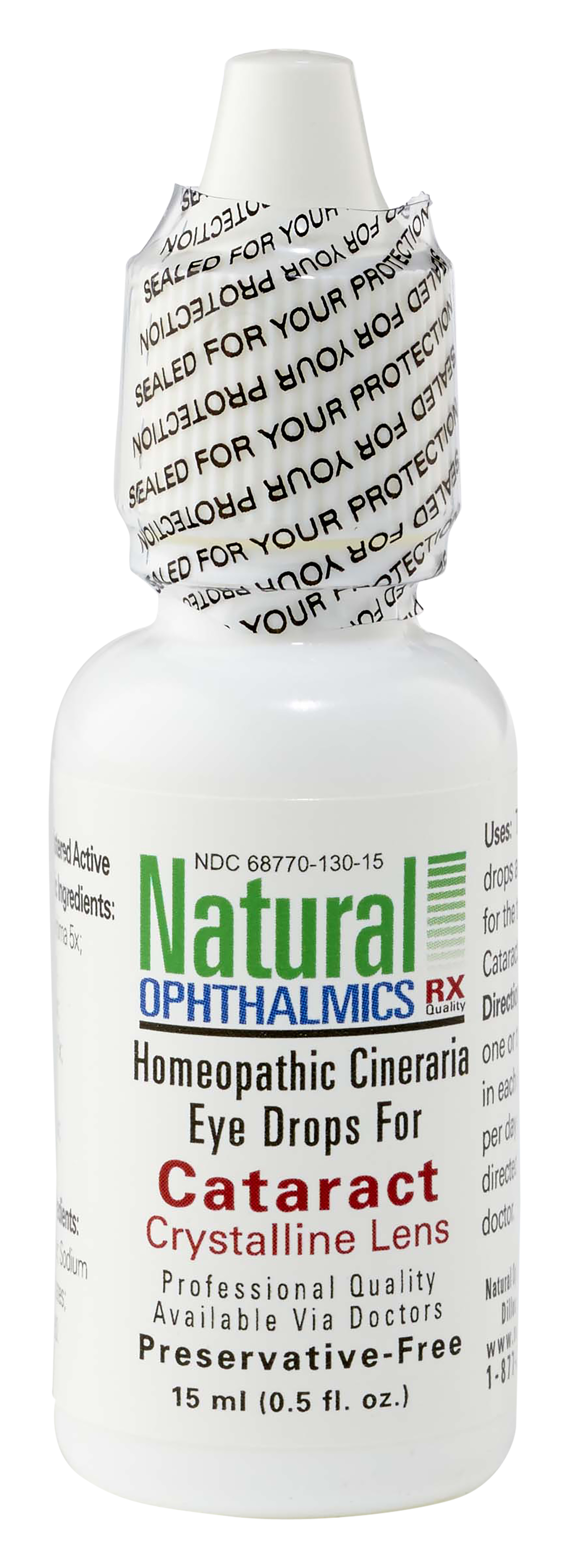 Natural Ophthalmics Cataract With Cineraria Eye Drops 15 Ml 0 5 Oz