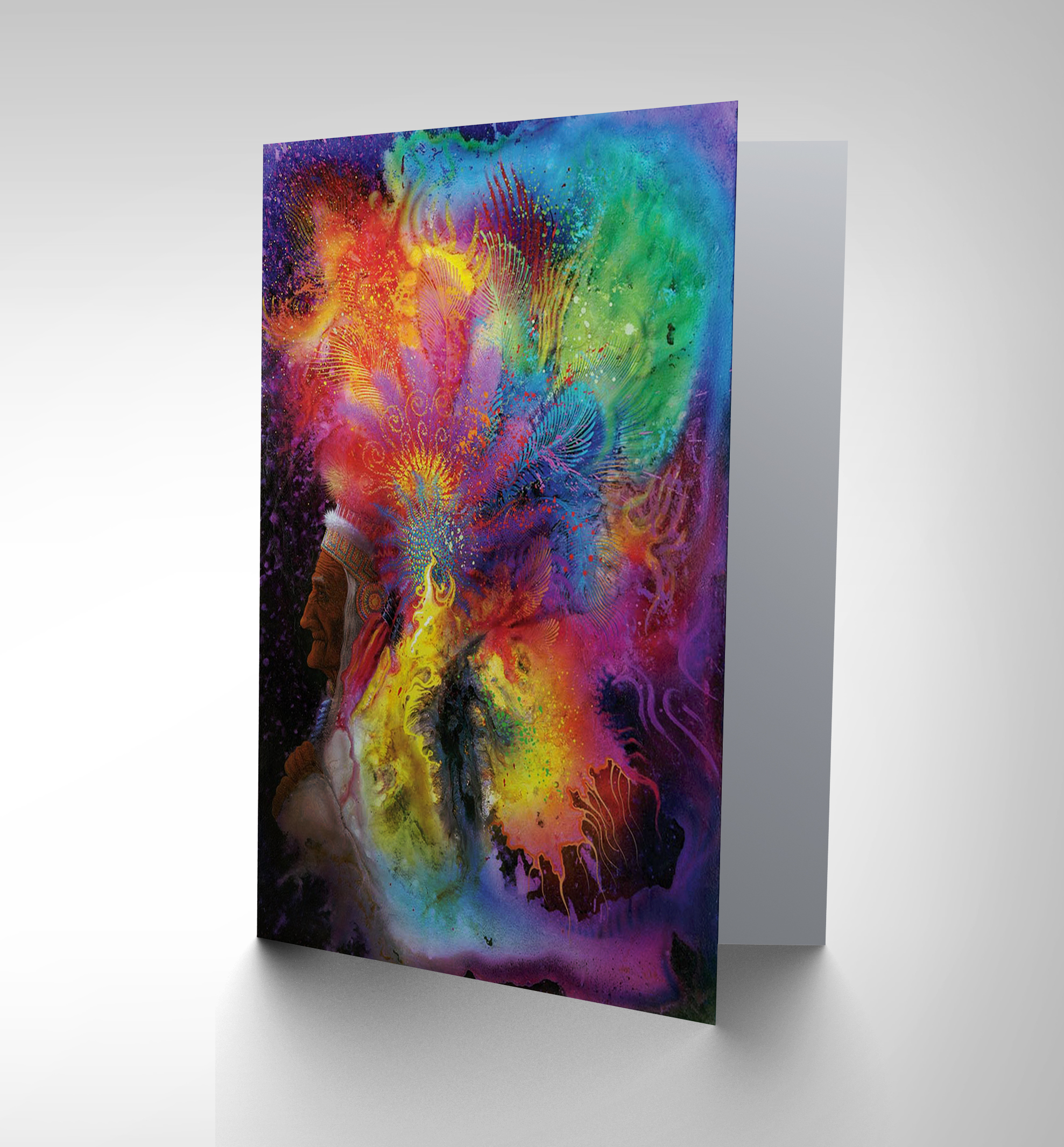 NEW NATIVE CHIEF ABORIGINAL FIRST NATIONS GREETINGS BIRTHDAY CARD ART ...