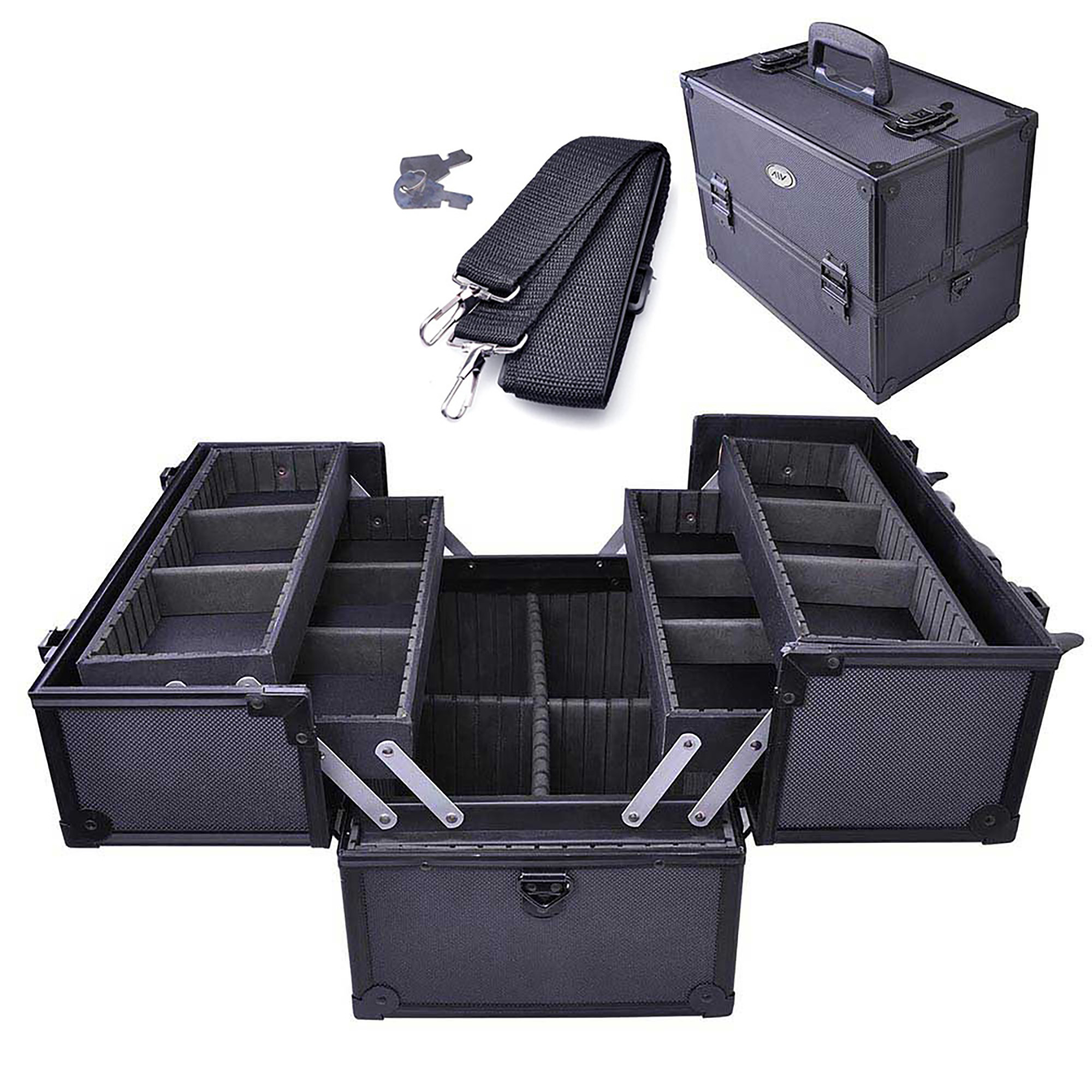 Portable Aluminum Makeup Train Case Box Cosmetic Jewelry Travel ...