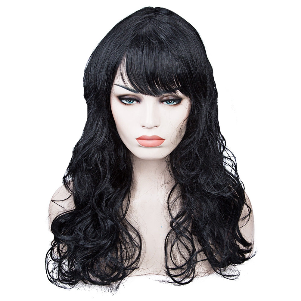 Women's Long Big Wavy Wig Hair Fancy Dress Halloween Cosplay Party ...