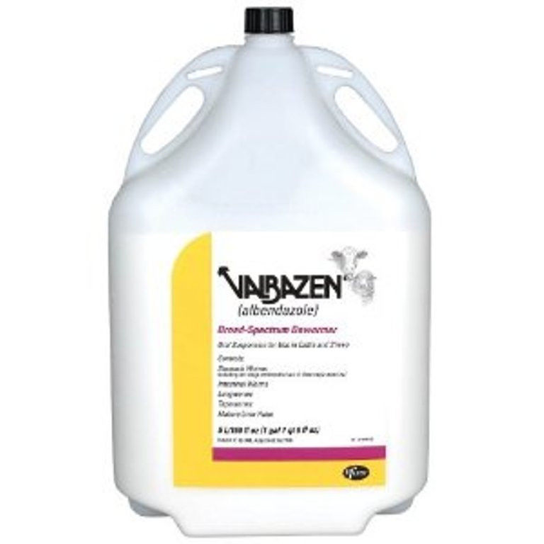 Valbazen Drench Wormer Cattle Sheep Parasite Albendazole 5 Liter Oral ...